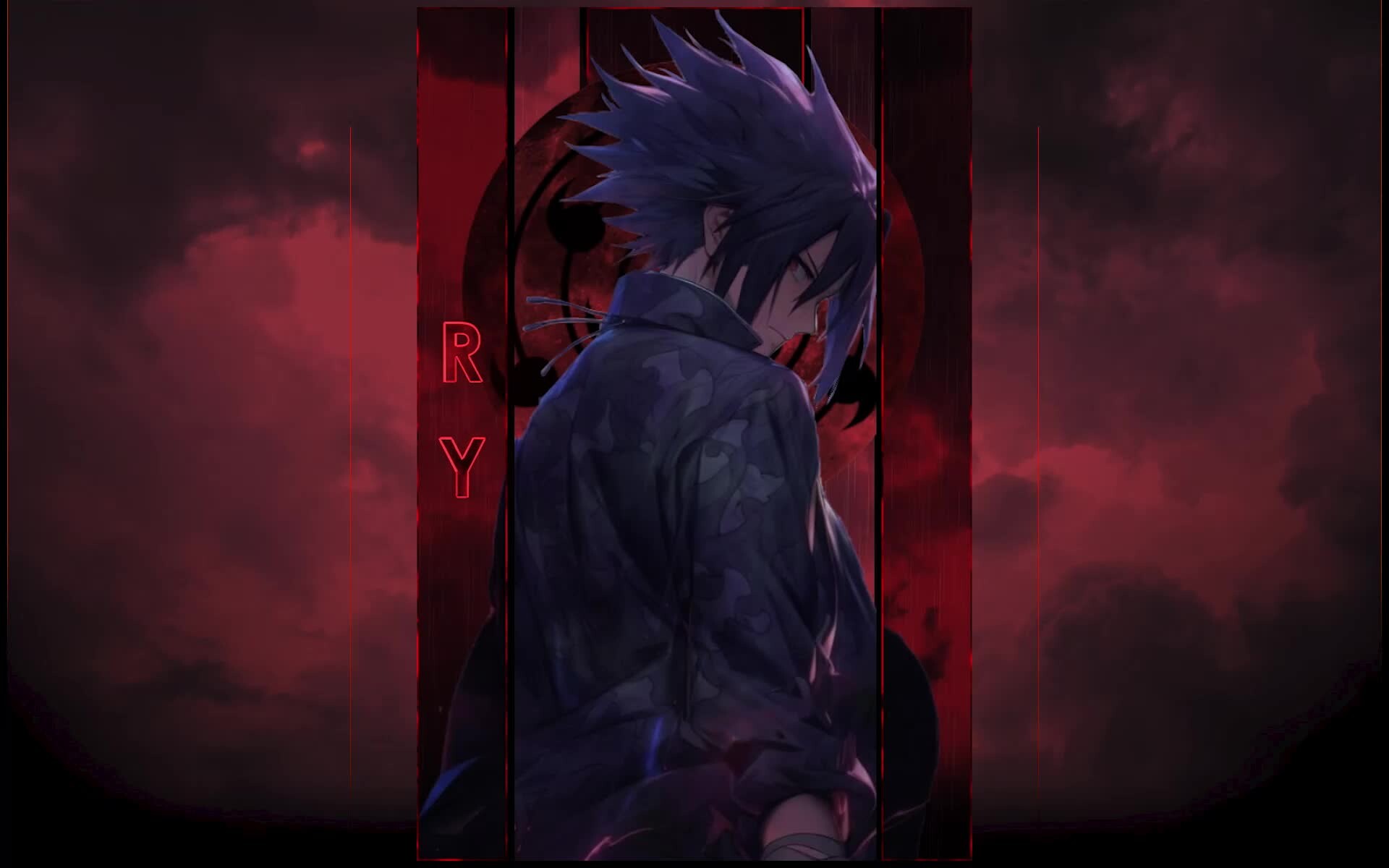ArtStation - Sasuke Uchiha Animated Steam Artwork | Red Clouds