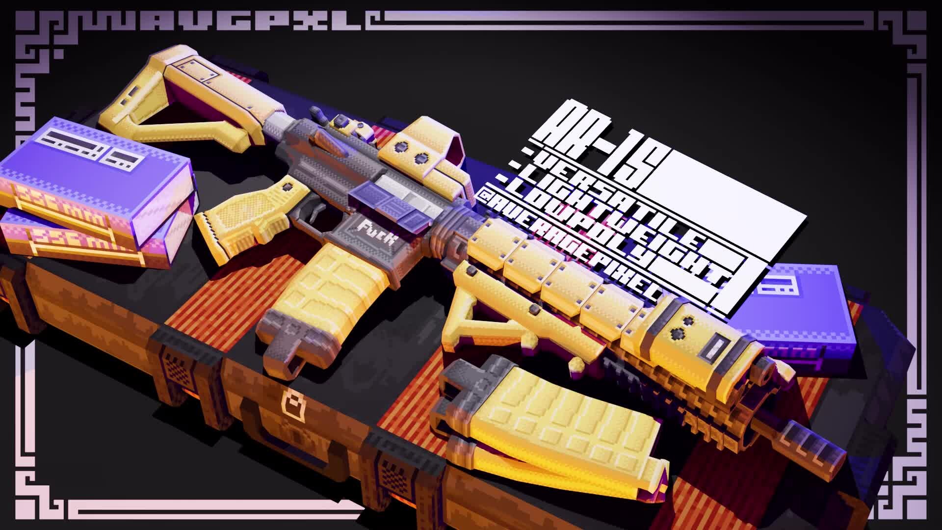 ArtStation - Low Poly/Pixel Art AR-15 Rifle