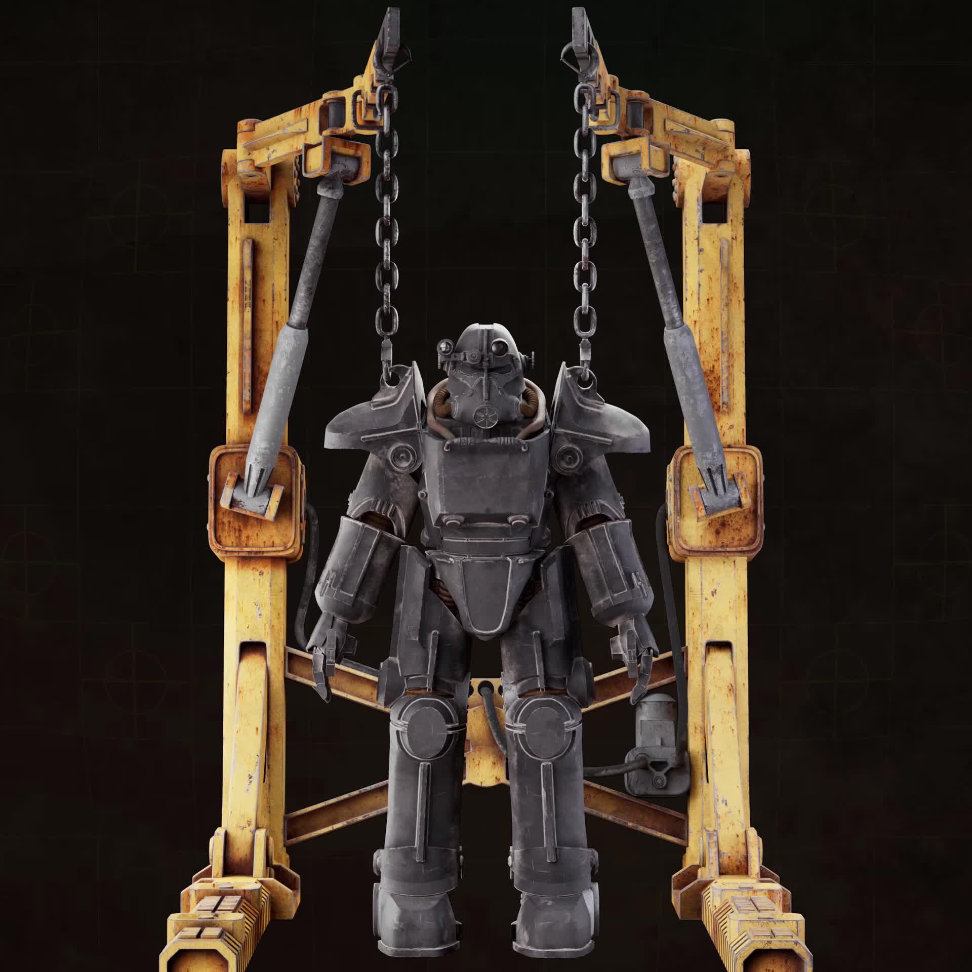 ArtStation - Fallout T-45 power armor & Power armor station