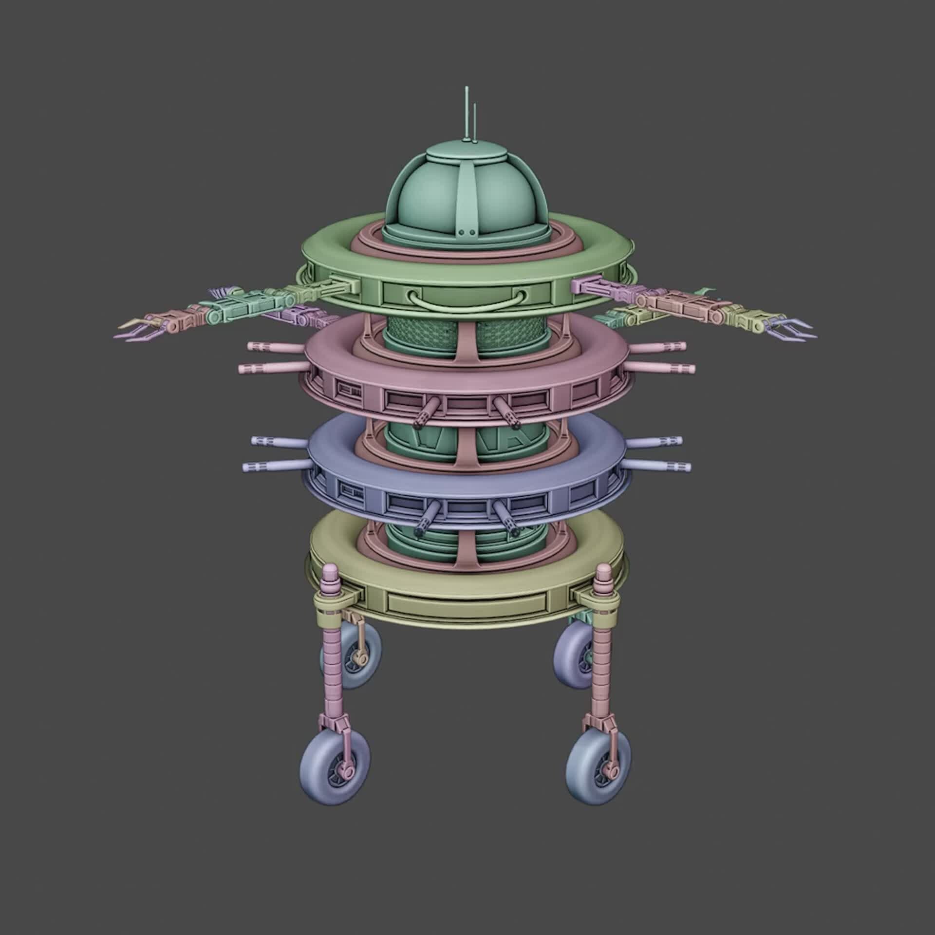 ArtStation - Rotating Ring Robot Rig & Animation Test