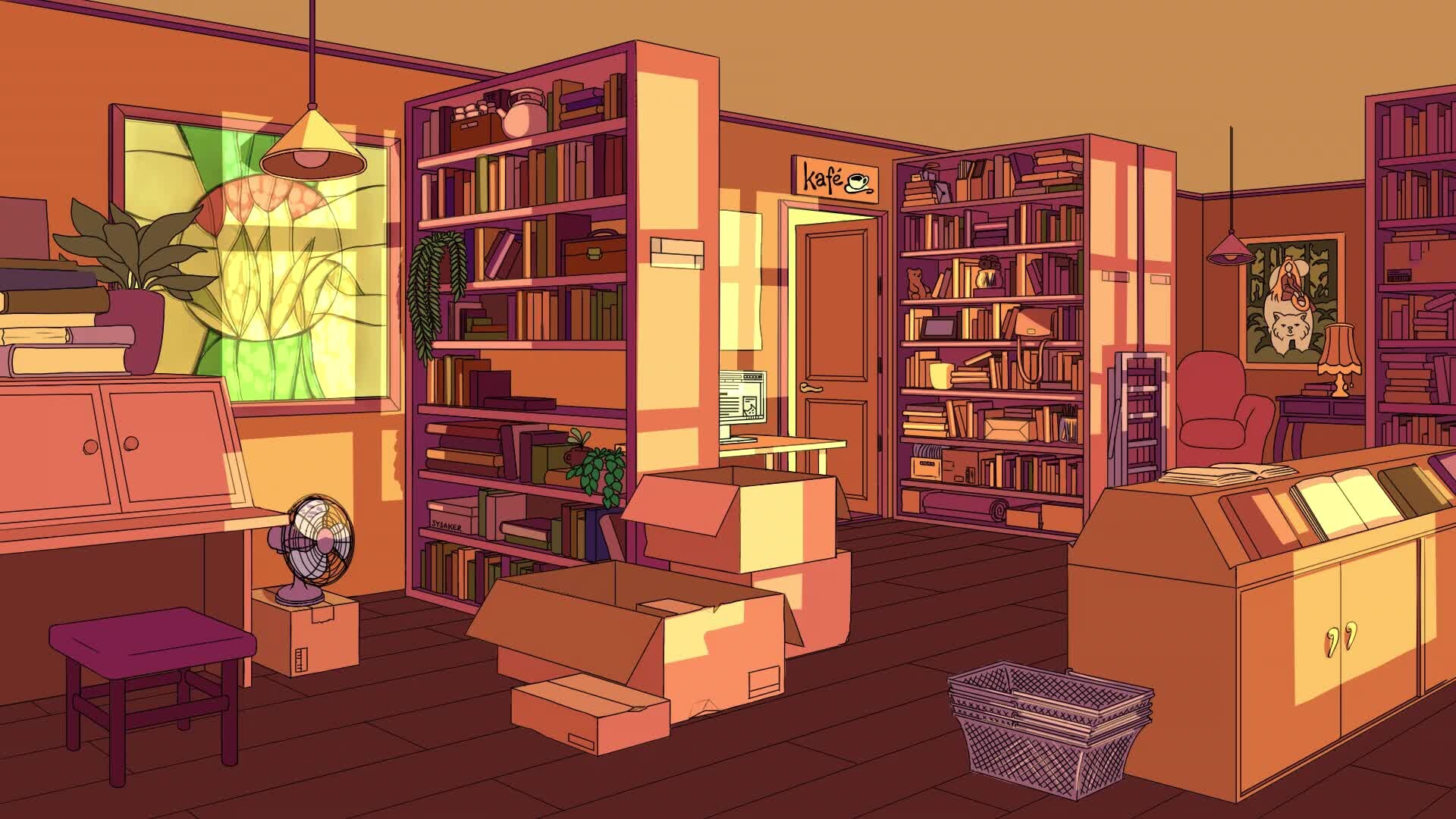 ArtStation - Cozy book store animation