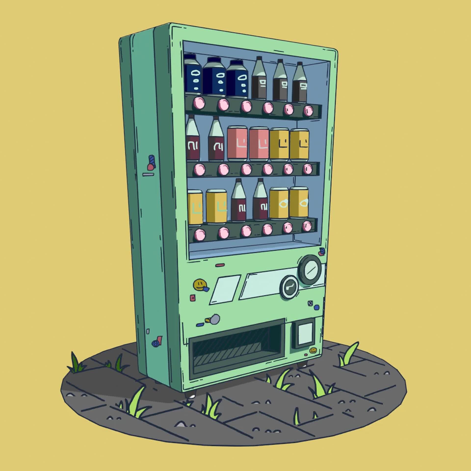 ArtStation - 3D Vending Machine with Blender 3D Grease Pencil
