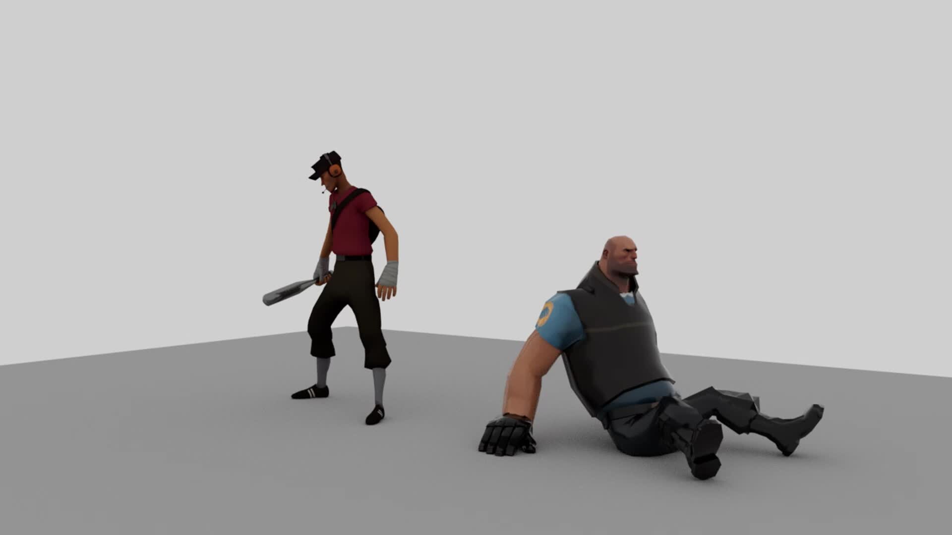 ArtStation - Scout smashing Heavy TF2