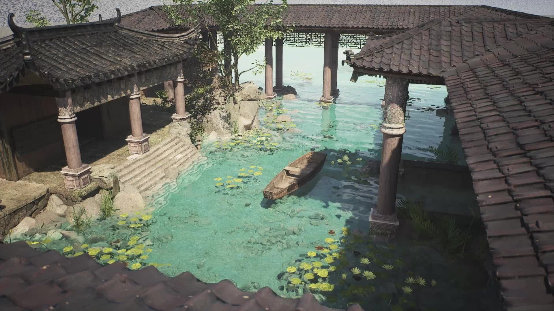 ArtStation - Temple with a pond