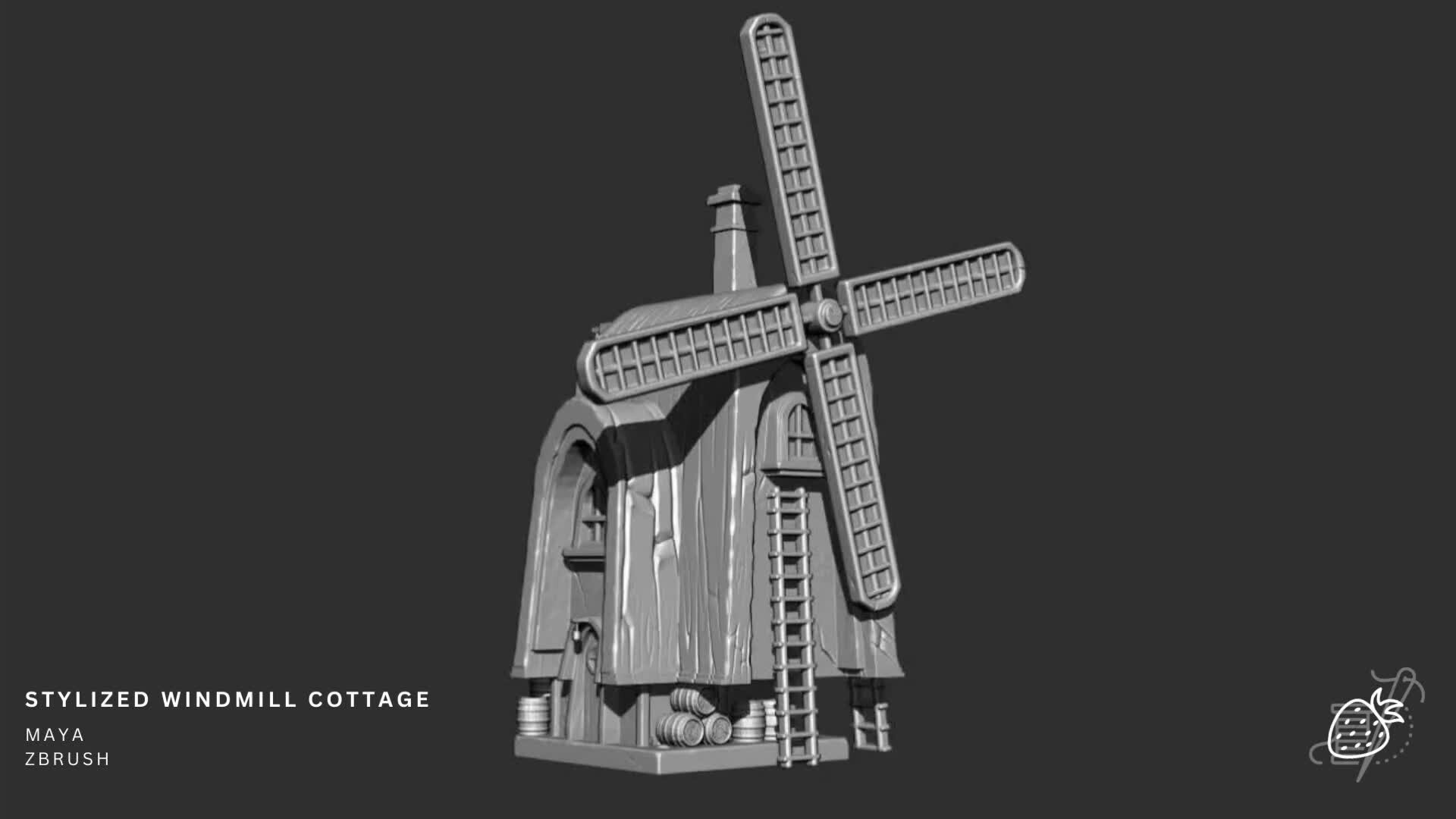 ArtStation - Stylized Windmill Cottage