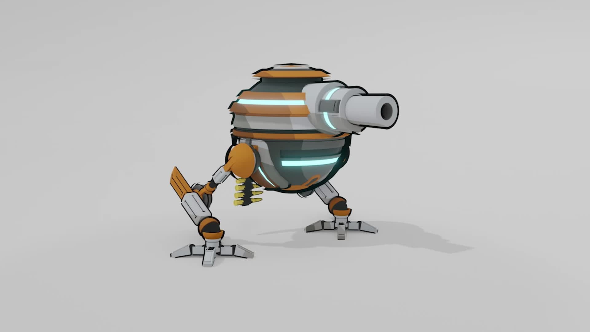 ArtStation - Small robot machine gunner