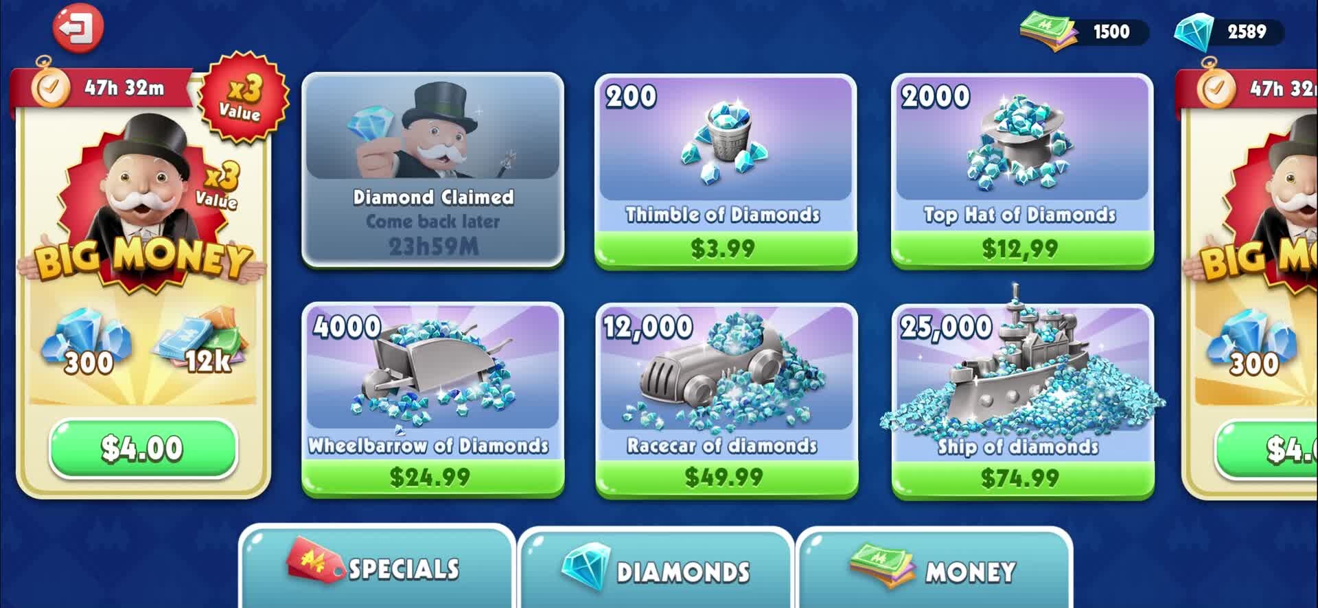 ArtStation - Monopoly Tycoon Motion Graphics Currencies Menu