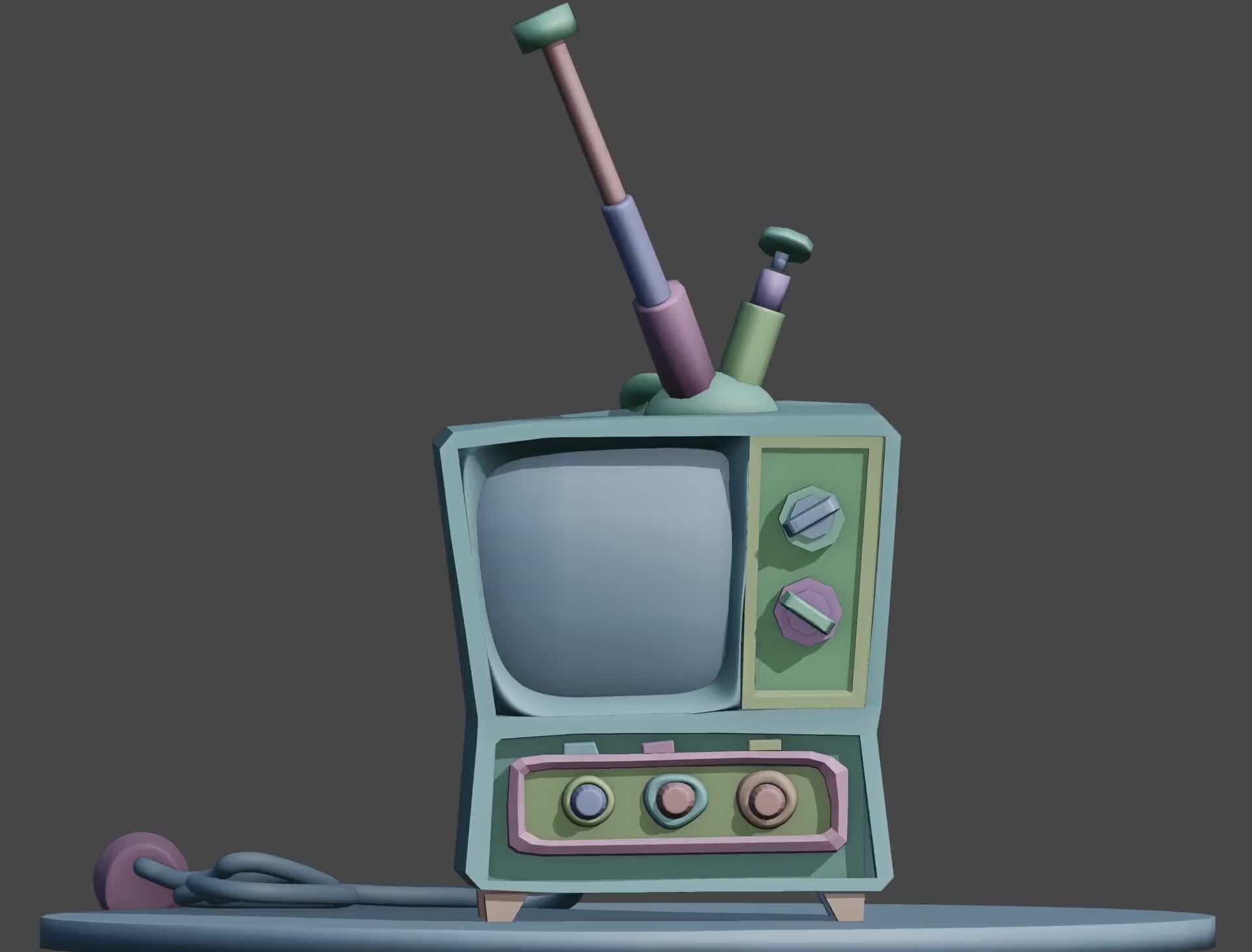 ArtStation - 3D Low Poly Cartoon TV