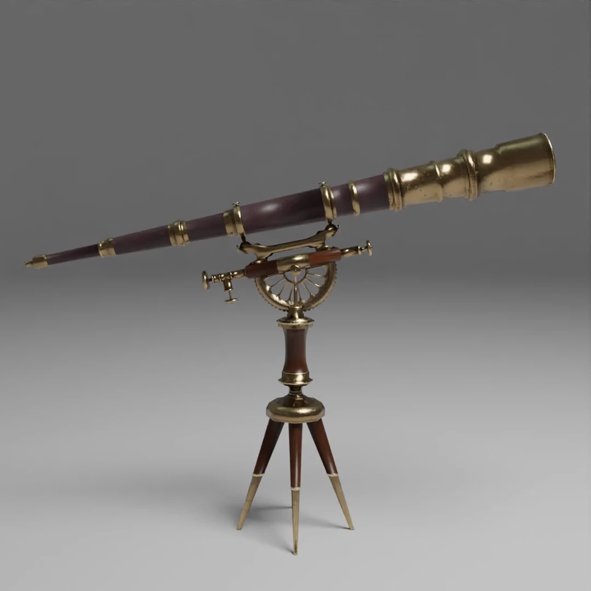 ArtStation - Stargazing - Antique Telescope 3D Model