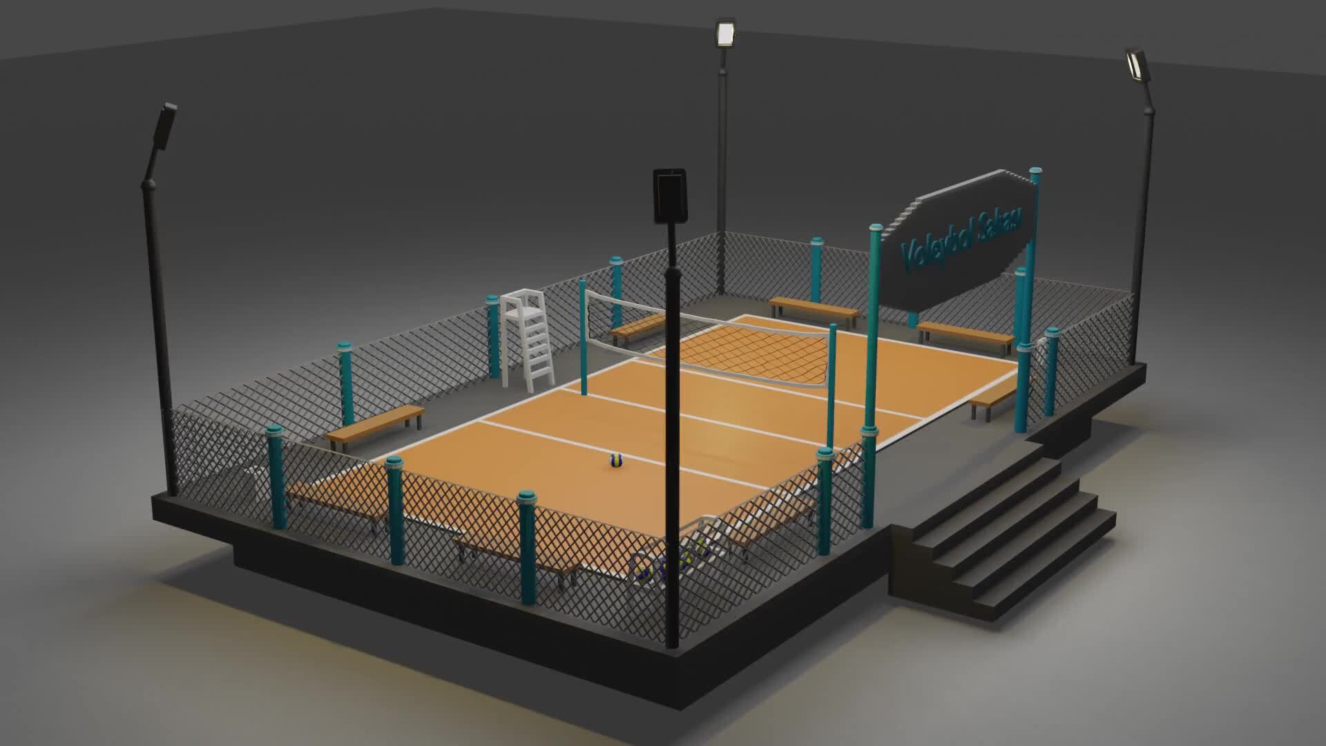 ArtStation - volleyball court