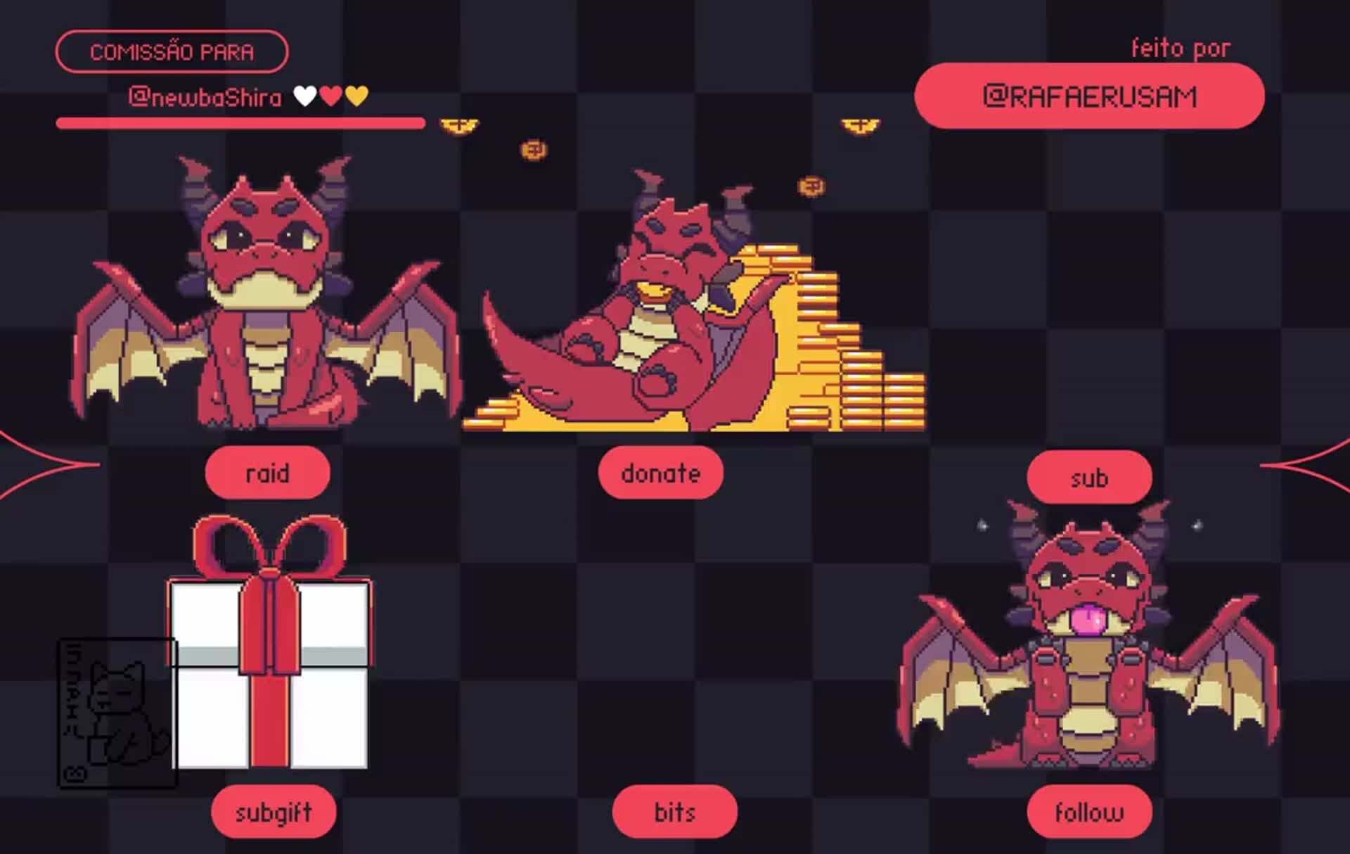 ArtStation - Stream alerts for Shira - vtuber 💛🐉