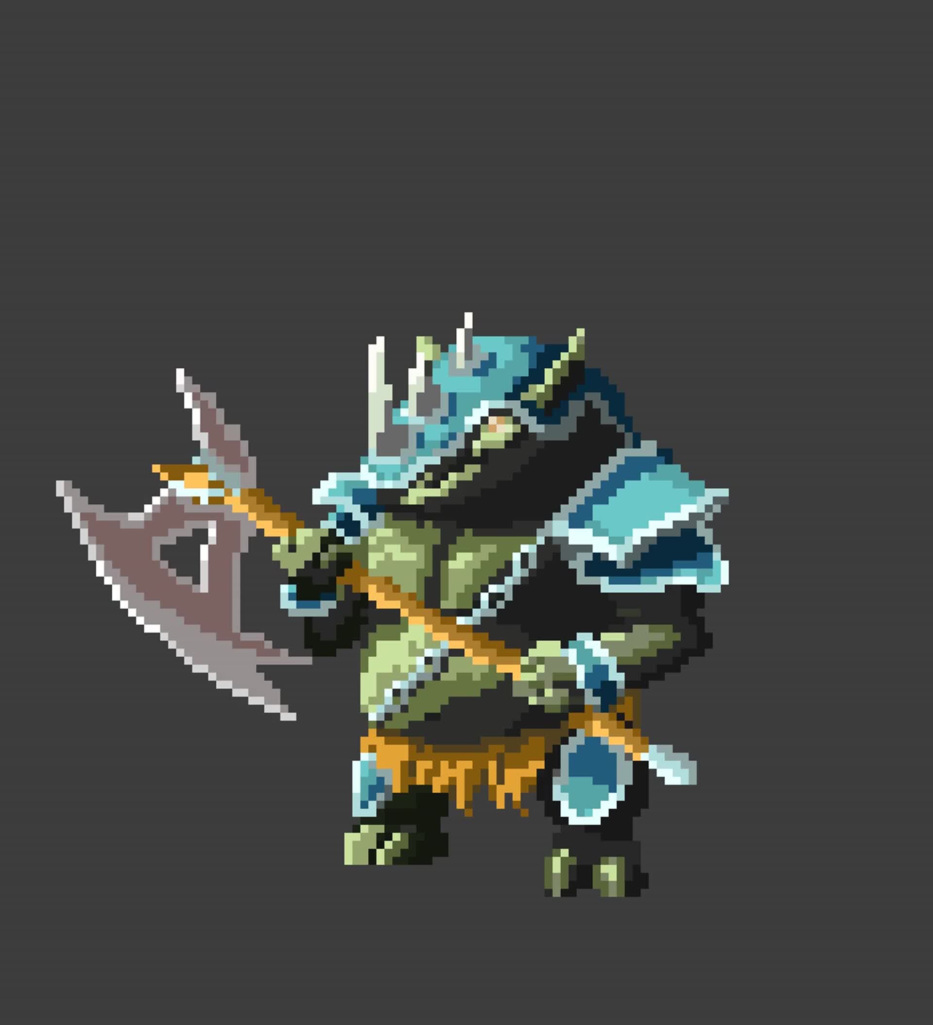 ArtStation - Rhino Soldier (Idle) pixel art desing animation