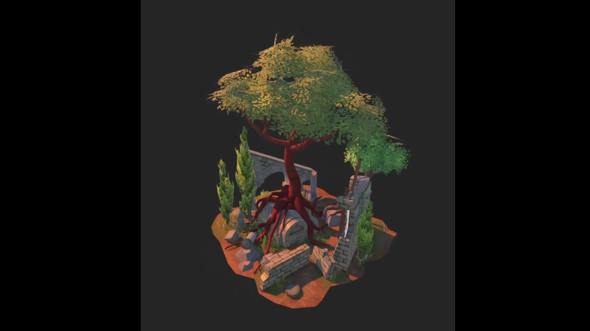 ArtStation - School project - ruins and vegetation