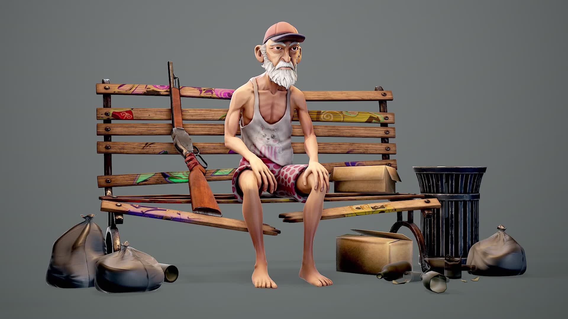 ArtStation - Homeless Dude