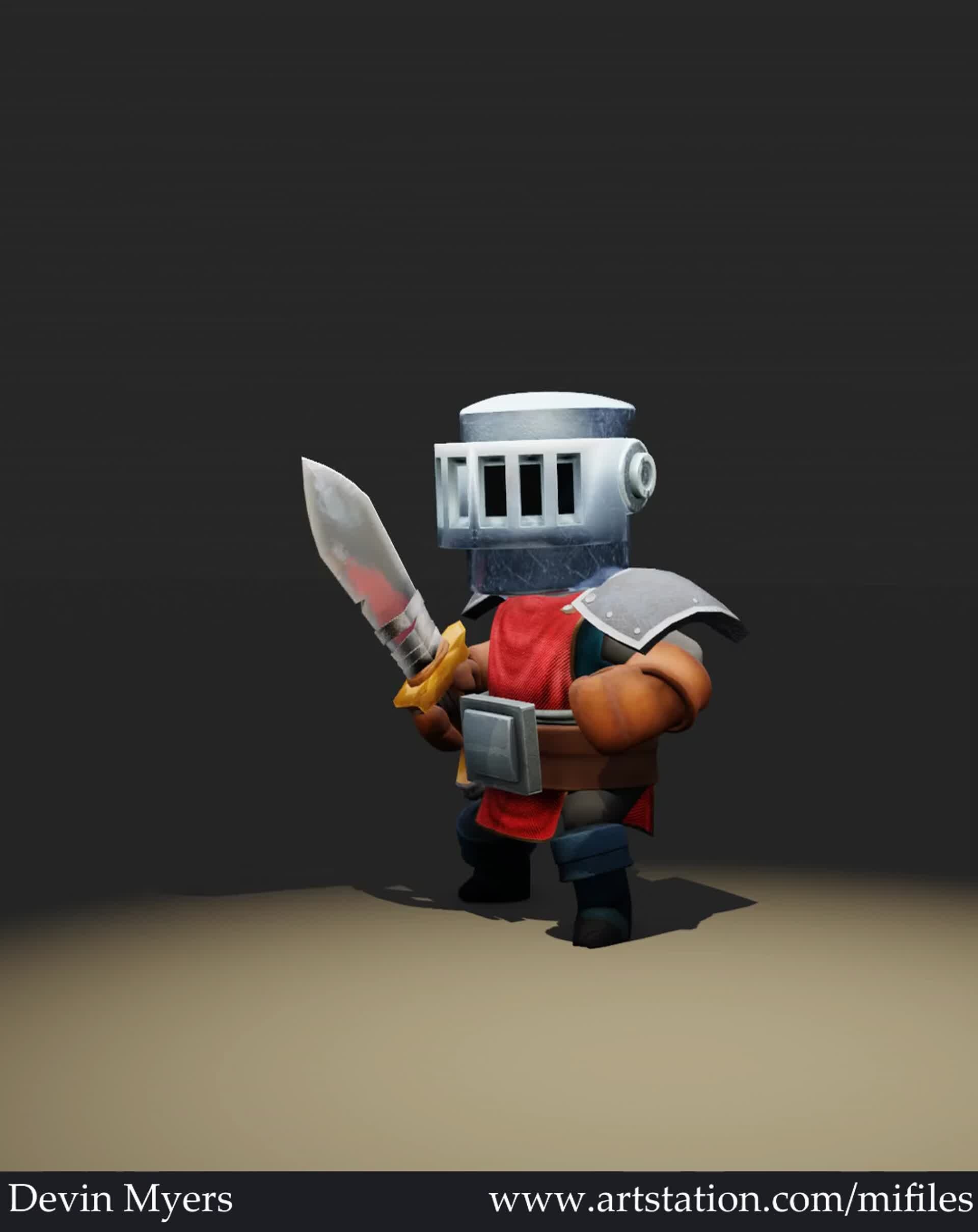 ArtStation - Cartoon Knight Sword Flurry Animation