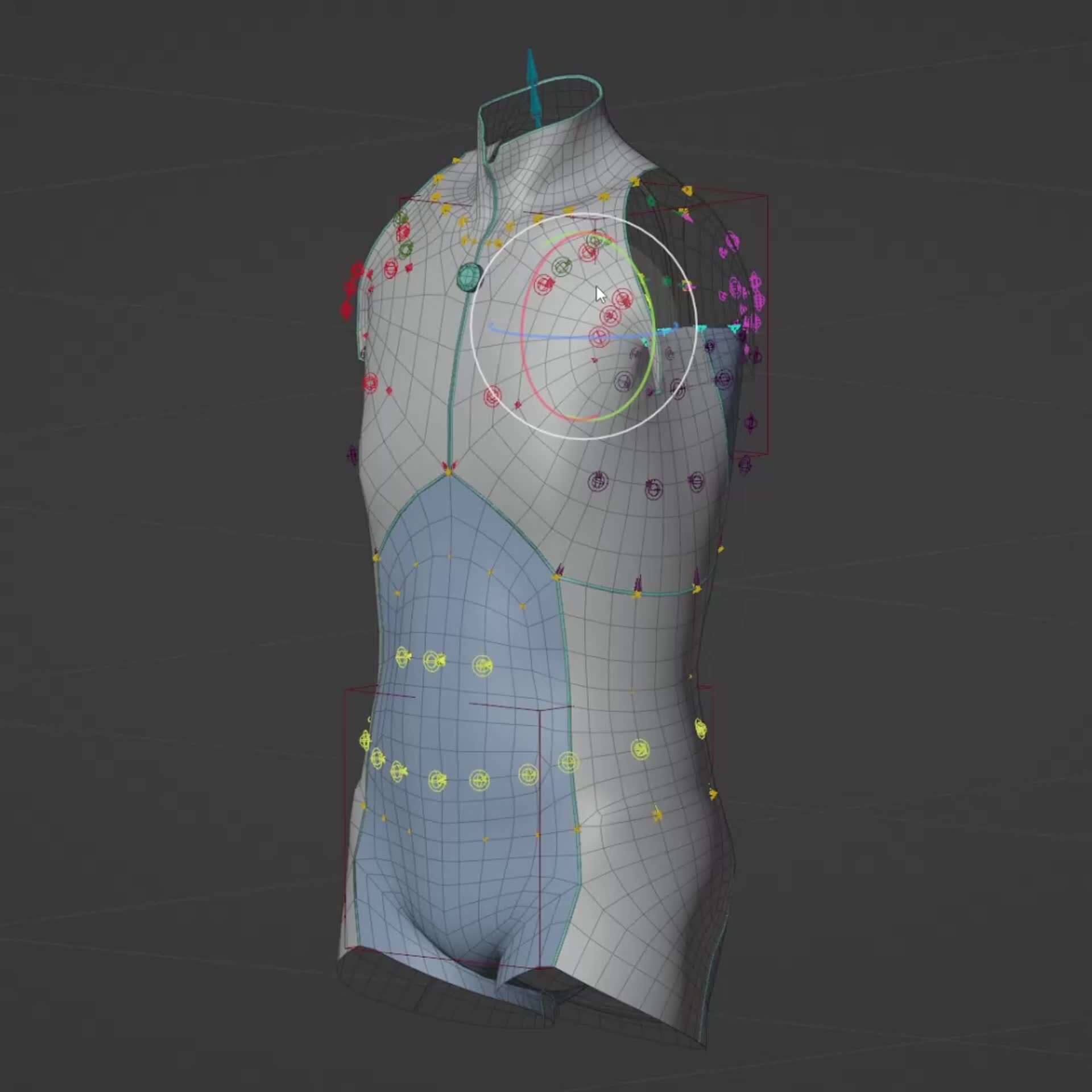 ArtStation - Sample of Body Rig (torso, neck, clavicle)