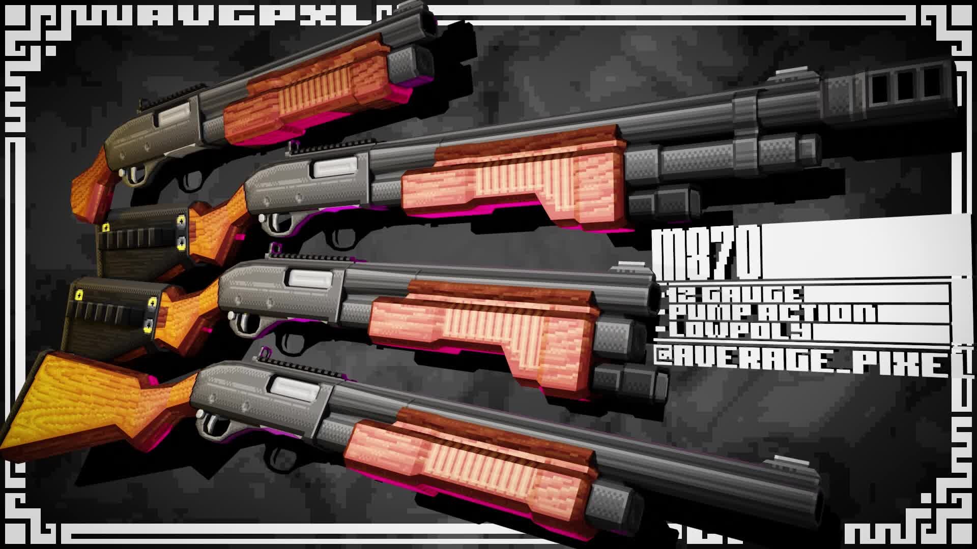 ArtStation - Low Poly/Pixel Art Remington Model 870 Shotgun