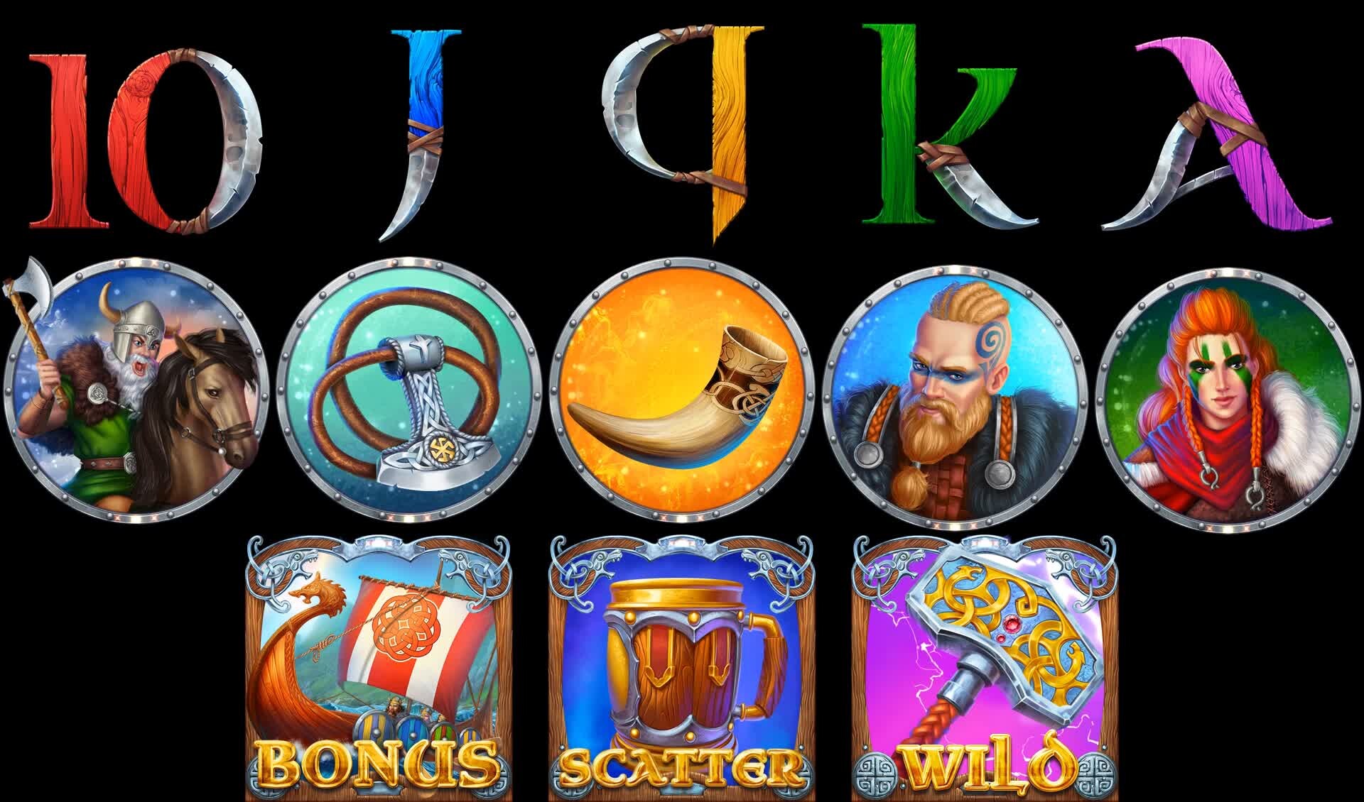 ArtStation - Slot symbols animation art. Viking's slot characters