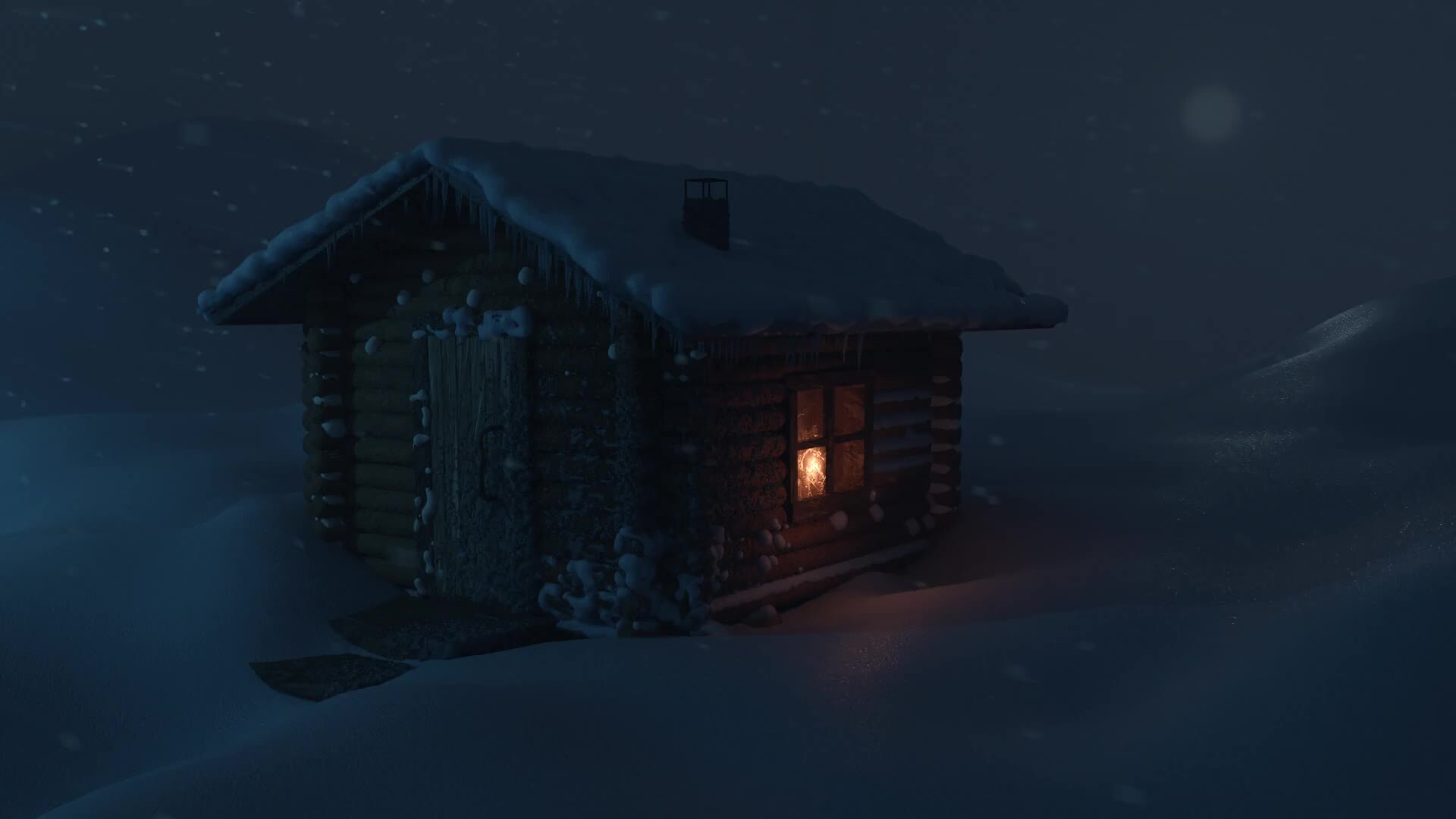 ArtStation - Cabin in a Snowstorm