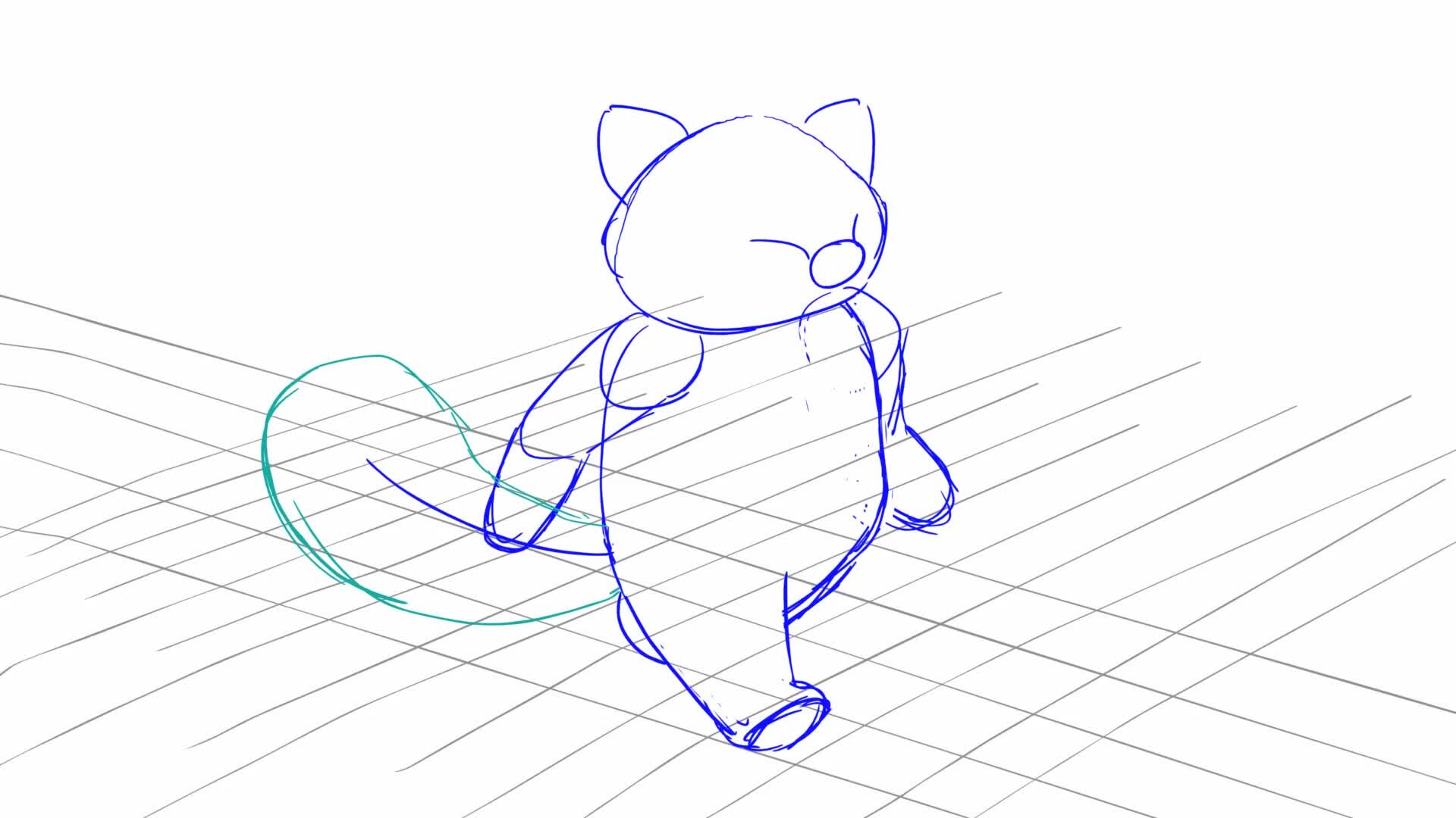 ArtStation - 2D animation : 3/4 walk cycle with a heavy character