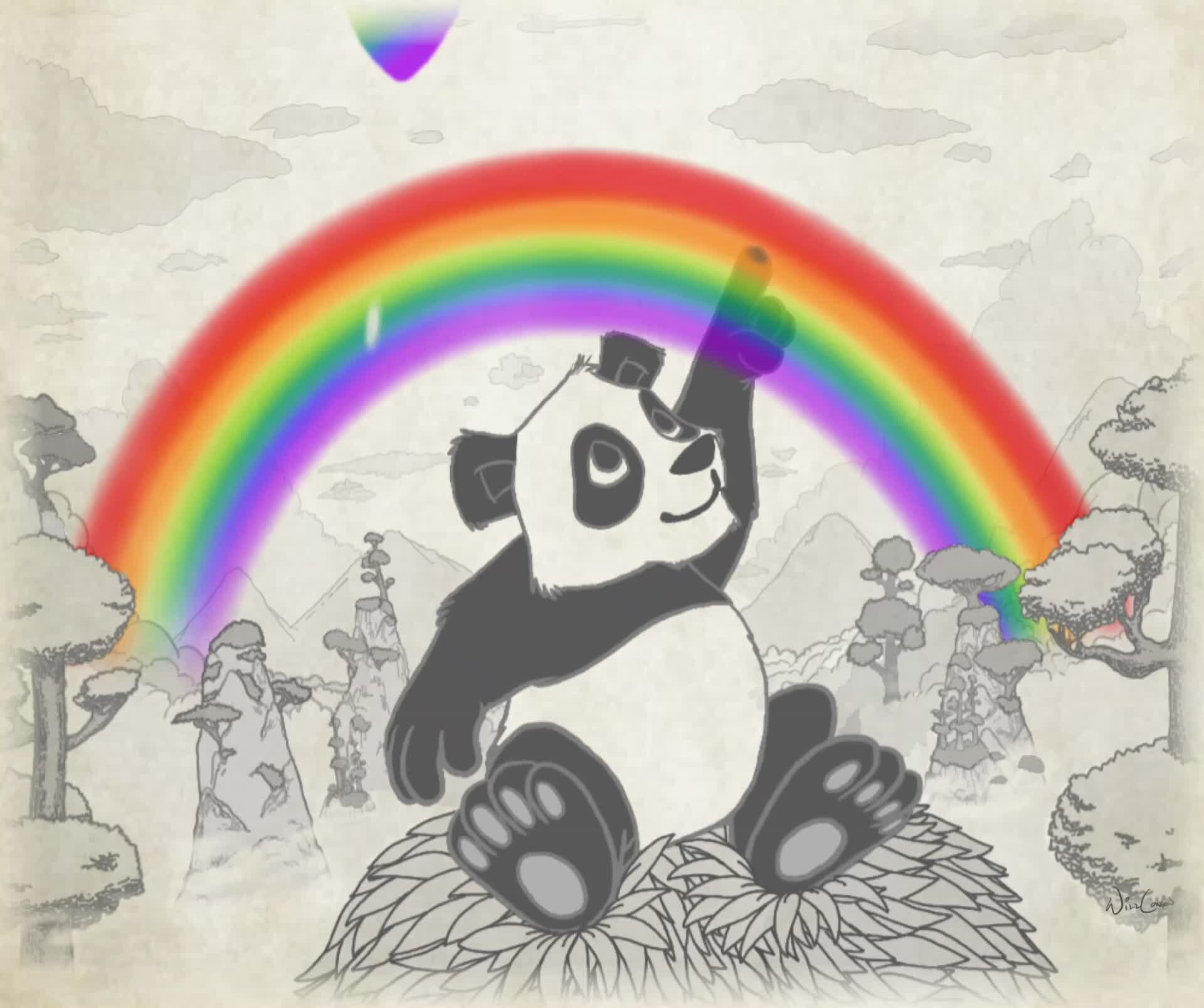 ArtStation - "Panda Rainbow" 2D Animation