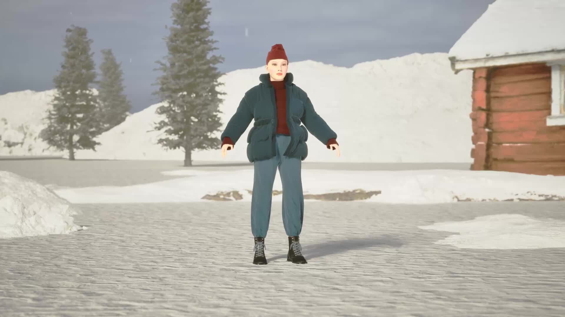 ArtStation - Winter Clothes simulation