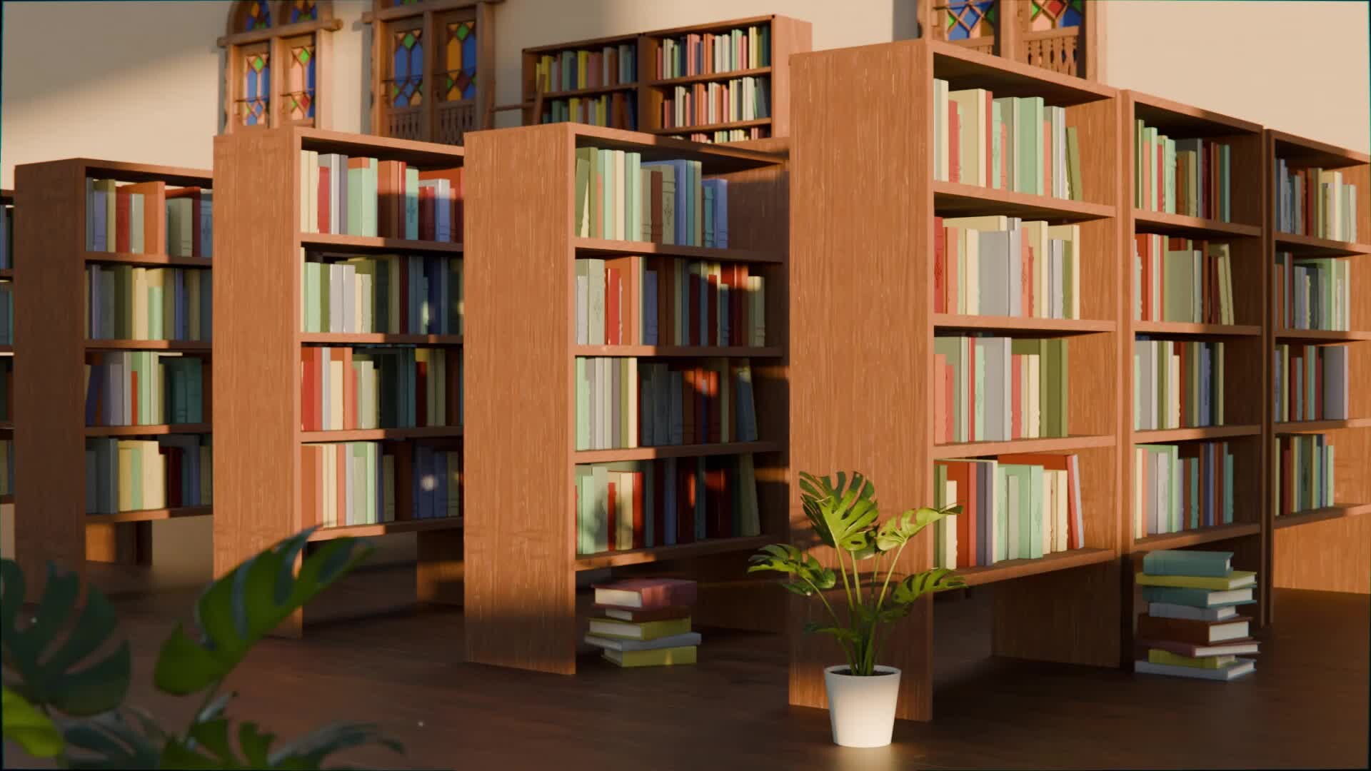 ArtStation - Library Scene: Python-Scripted Bookshelf Builder GUI in Maya