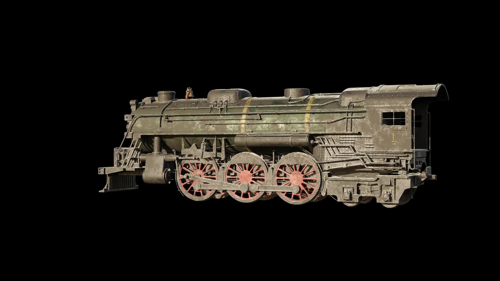 ArtStation - Steam locomotive train 3d rigged model in blender