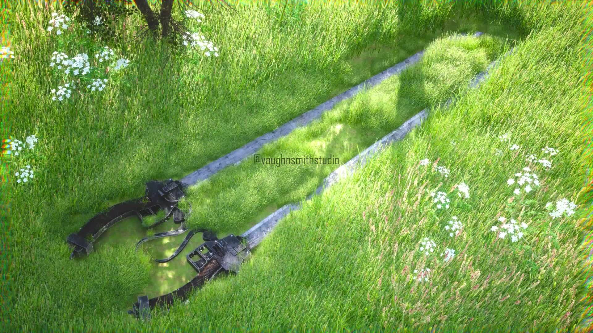 ArtStation - Attack on Titan Swords in Grass
