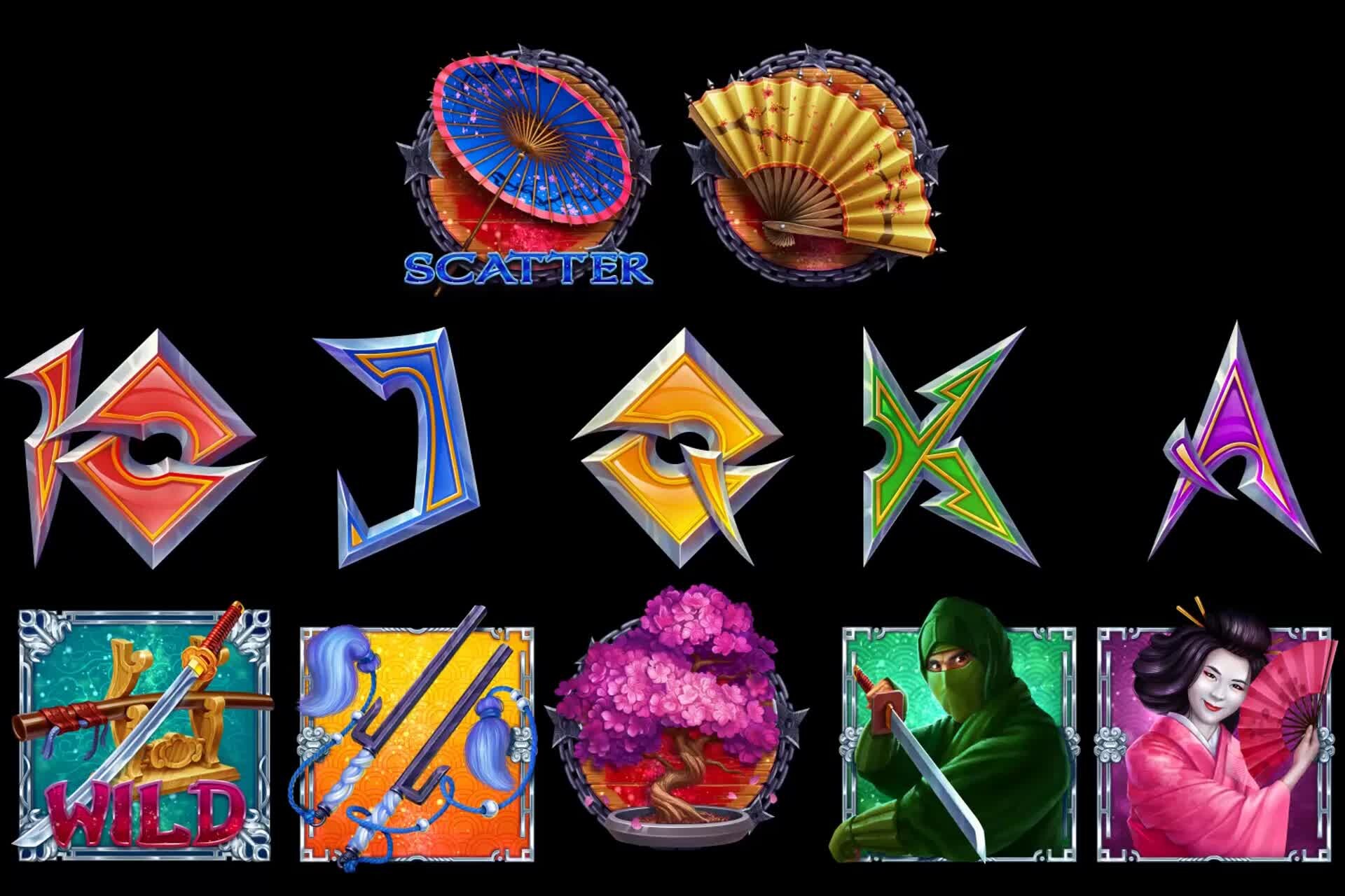 sales slotmachines - Animation of the set of slot characters. Shinobi ...