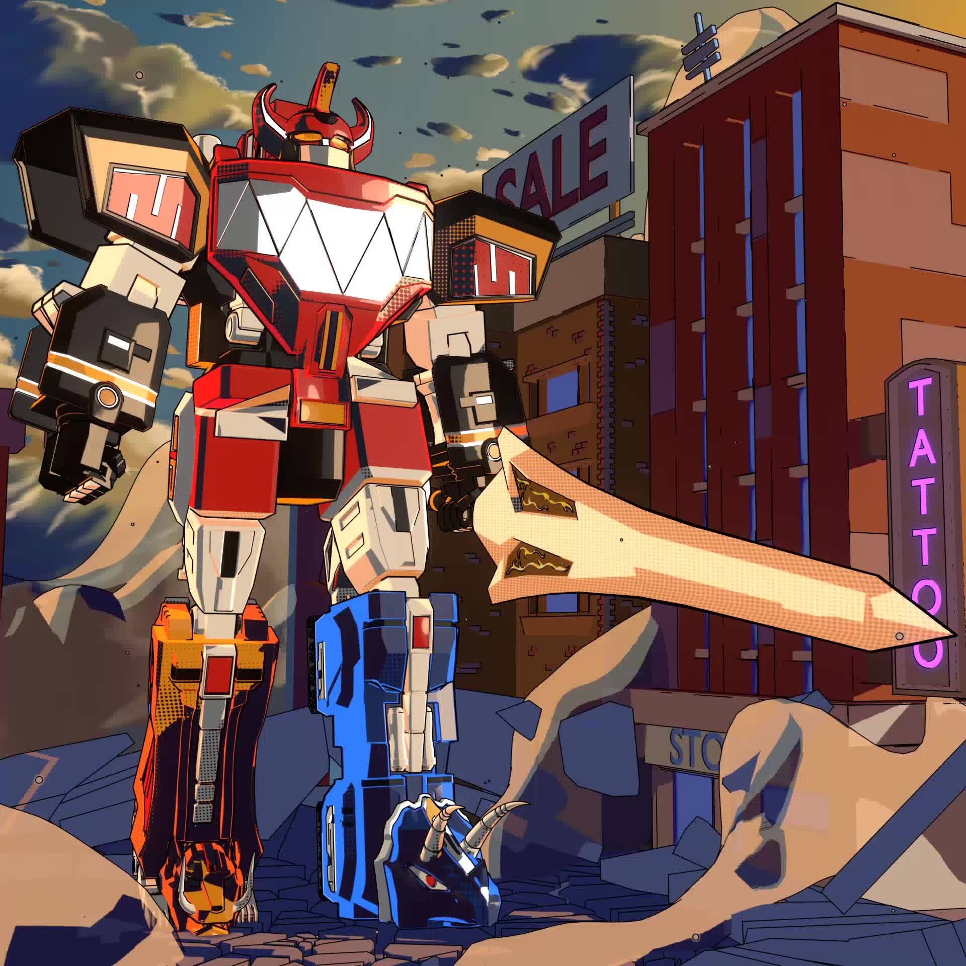 ArtStation - mighty morphin power ranger megazord