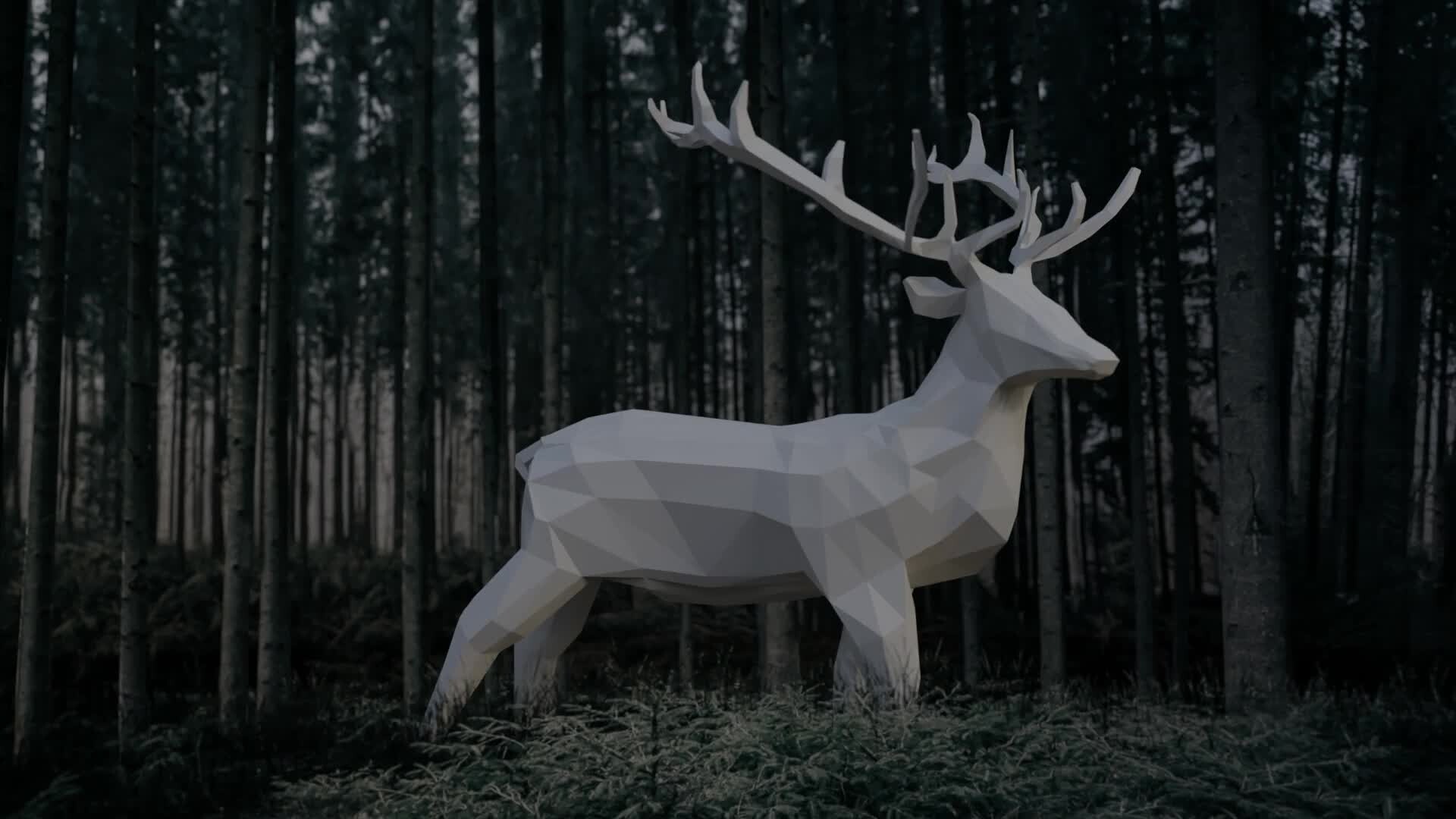 ArtStation - The low-poly deer. 3d modeling. Animation
