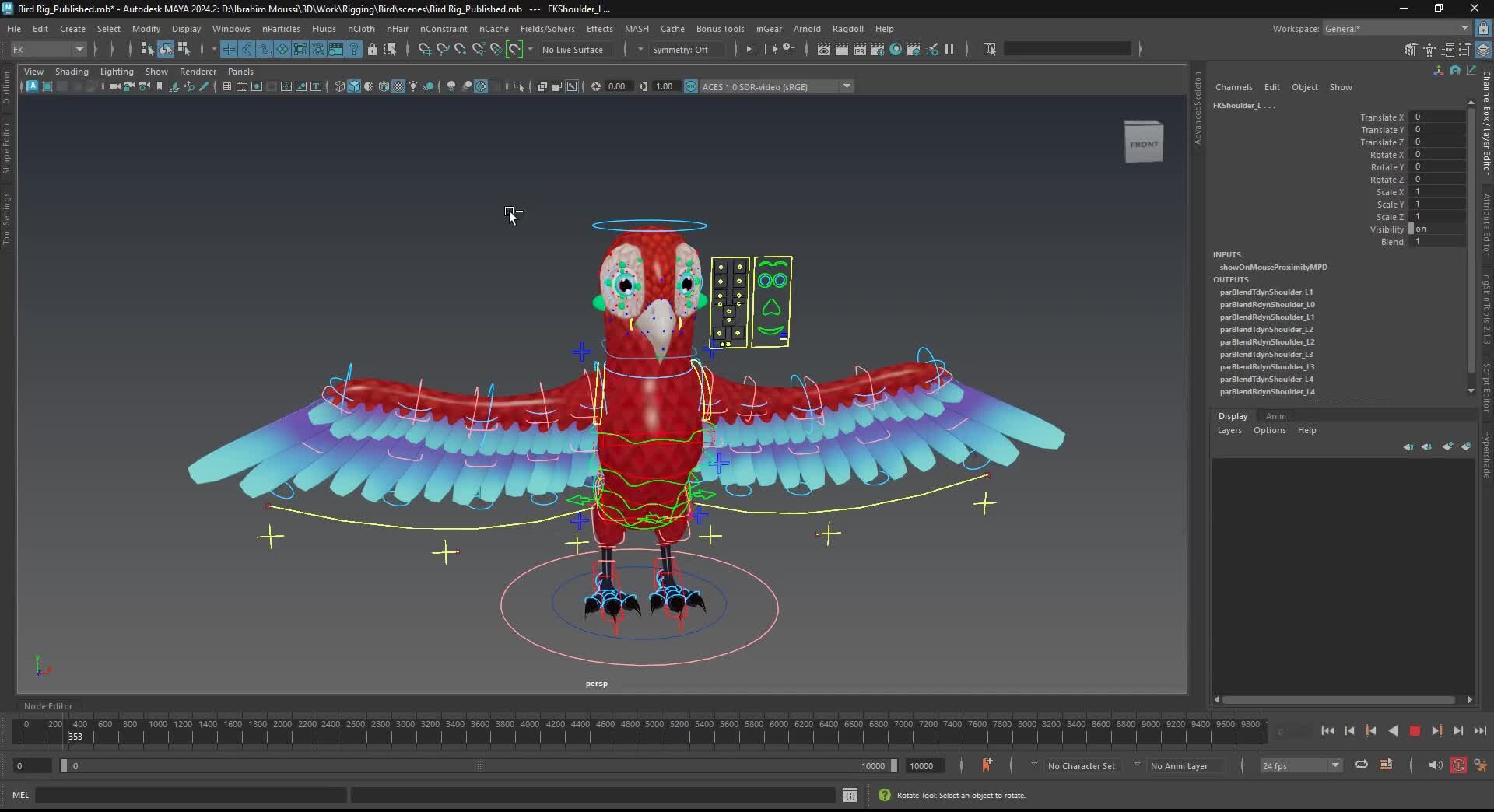 ArtStation - 3d rigging birds in maya for games or animation