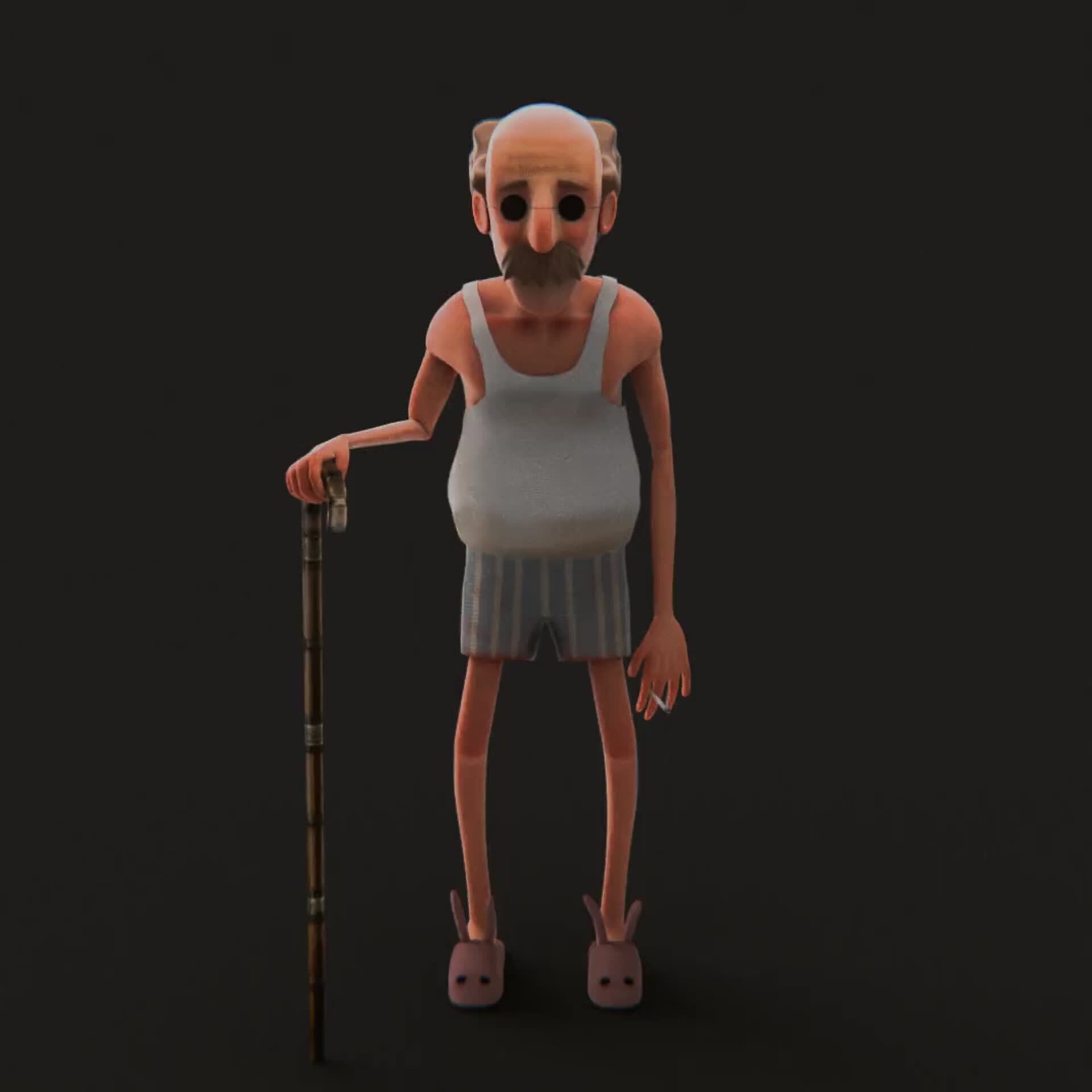 ArtStation - OldMan Character Model | Blender