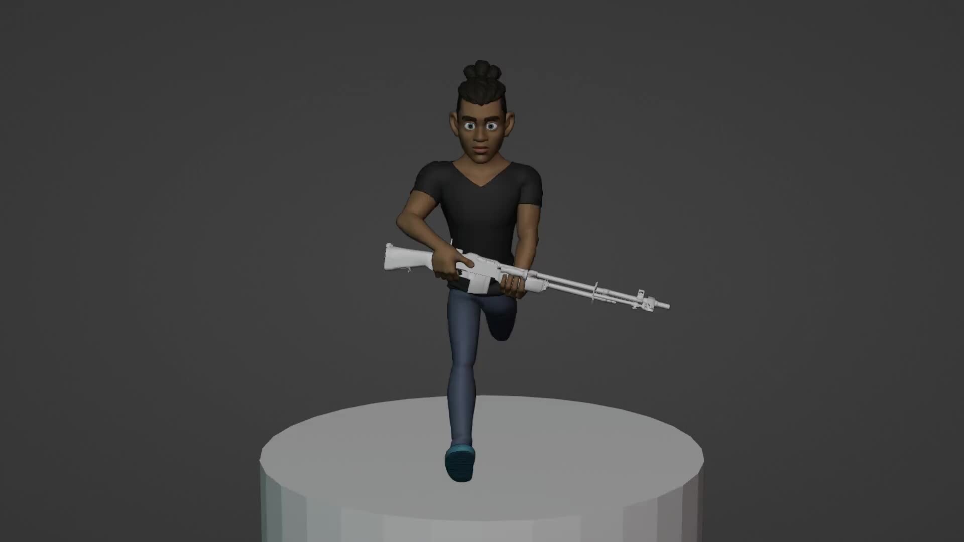 ArtStation - Animation of a looping run with a weapon