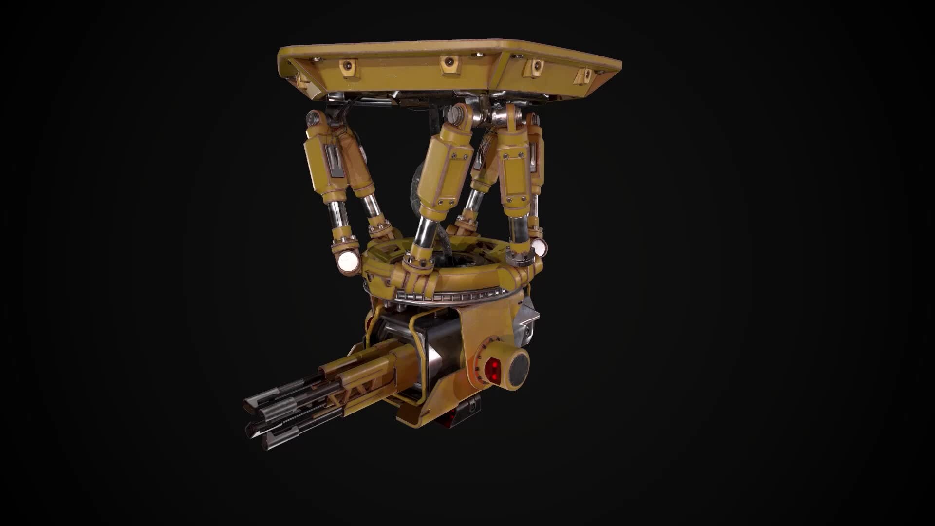 ArtStation - Sci-fi Security Turret with (Low poly)