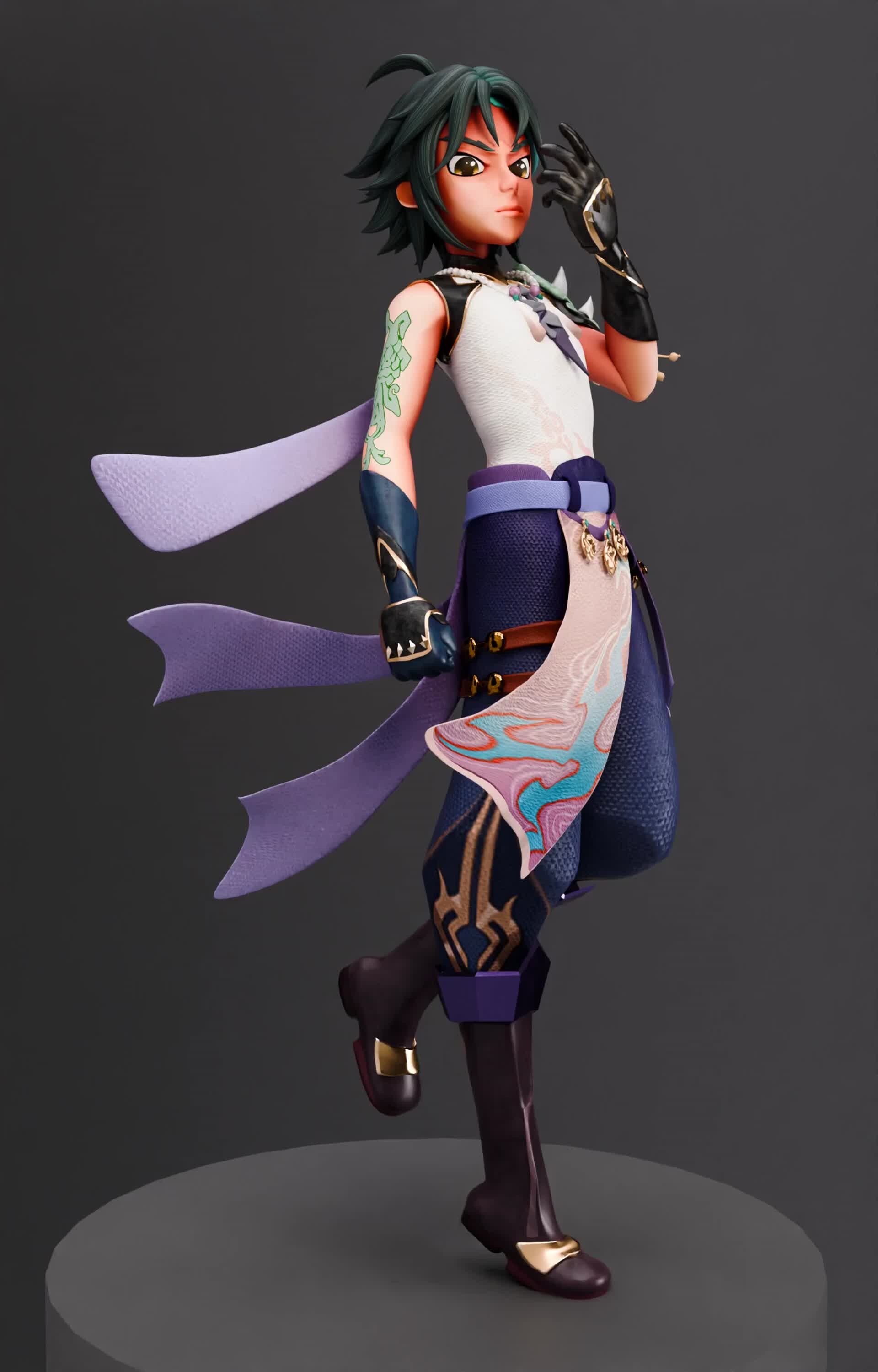 ArtStation - 3D Modelling and Rigging Xiao From Genshin Impact