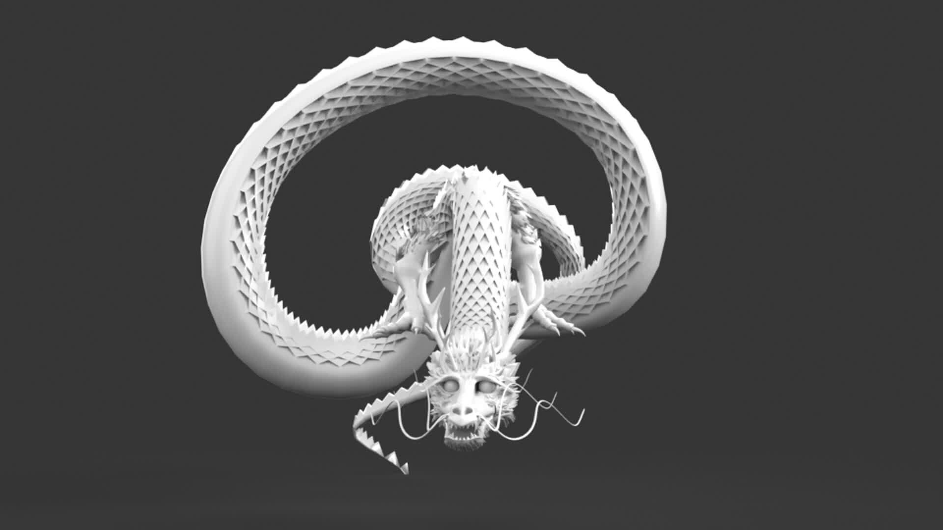 ArtStation - Chinese Ice Dragon Model