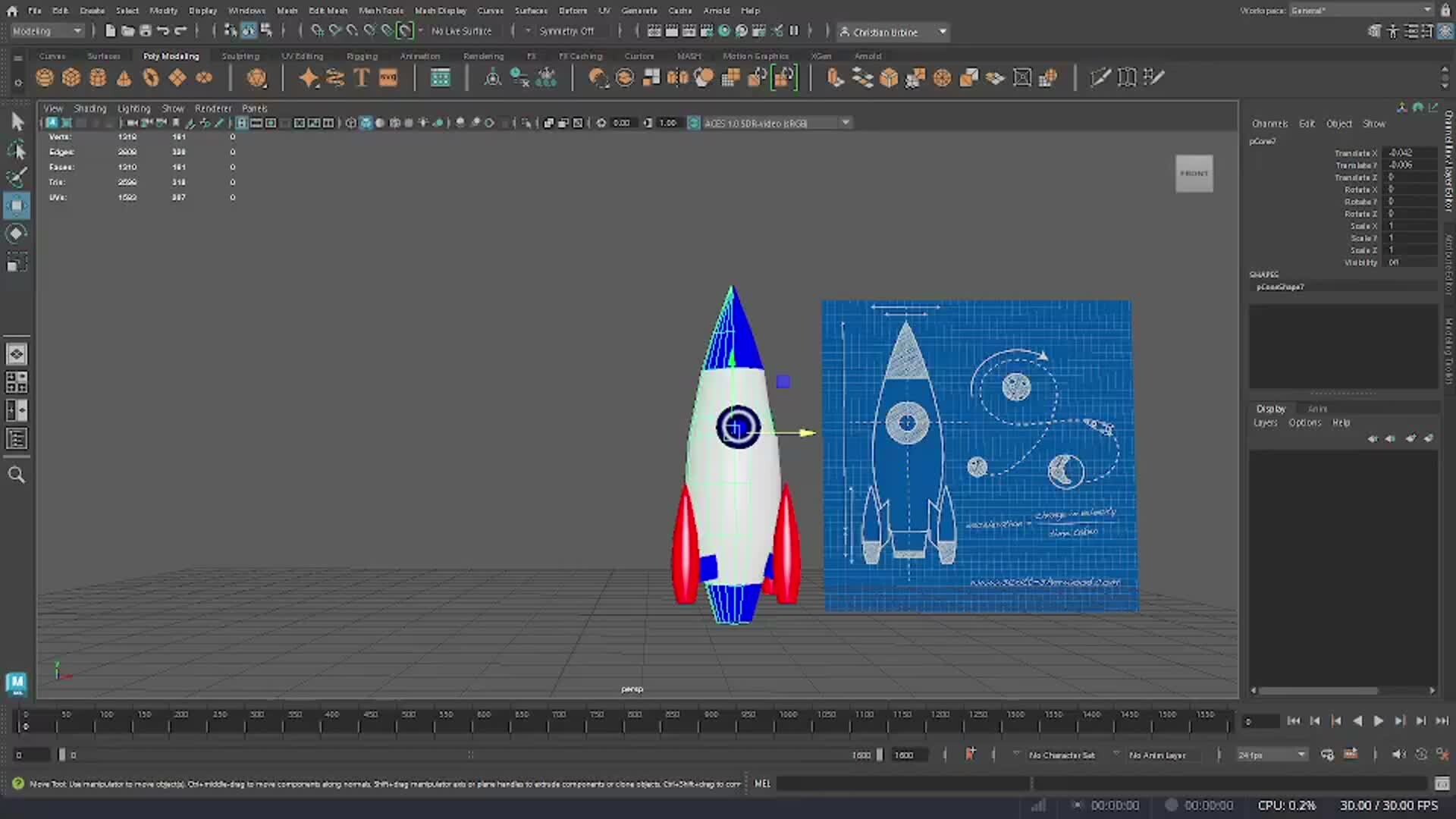 ArtStation - Maya Spaceship with reference image
