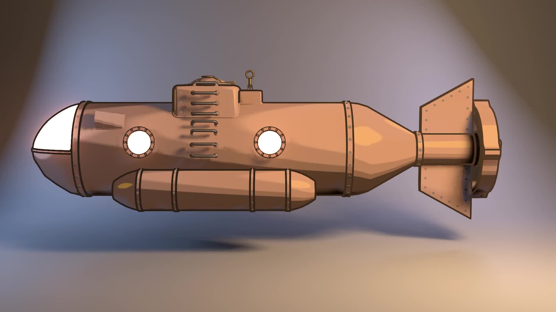 ArtStation - 2D Shaded Submarine