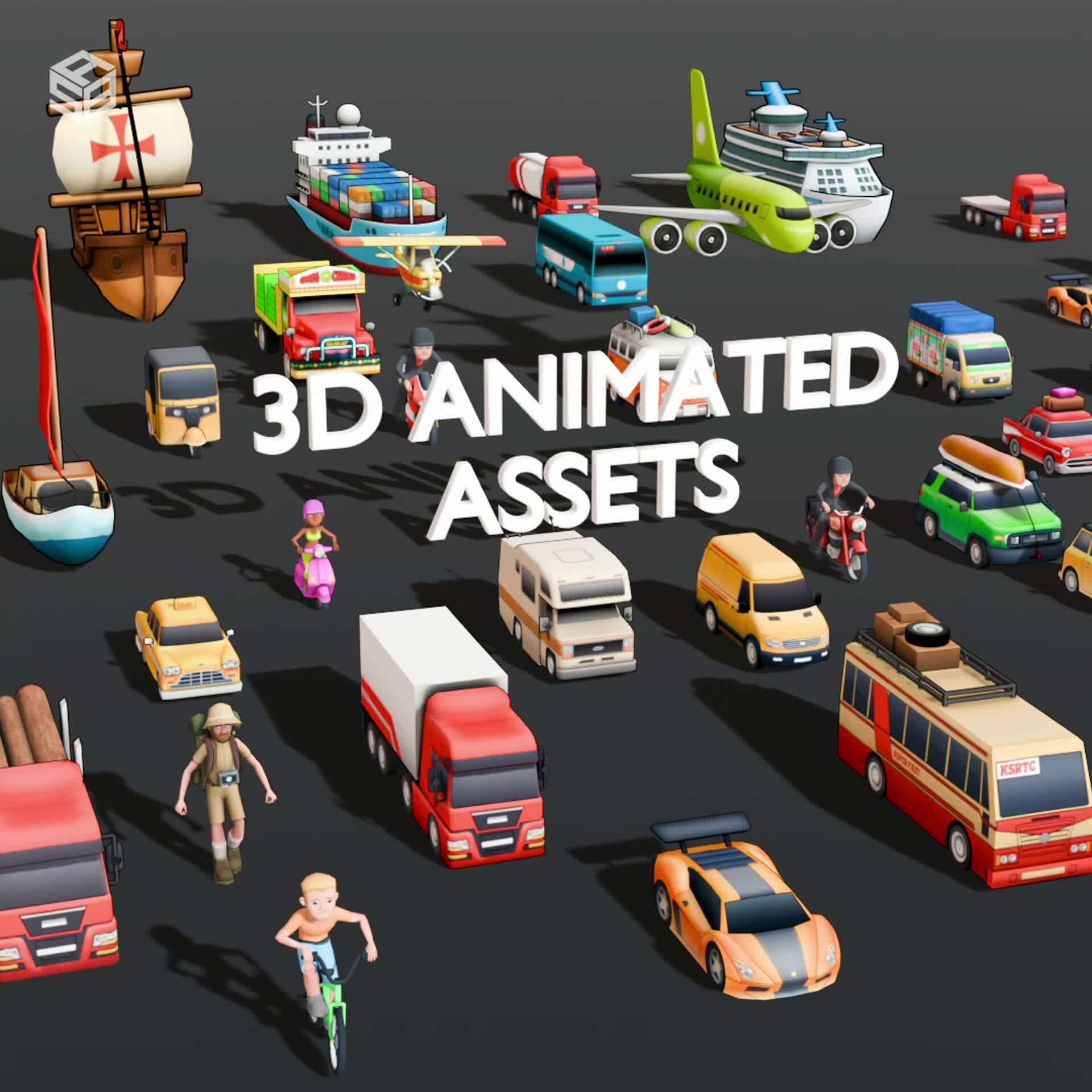 ArtStation - 3D Animated Models For Travel Animator App