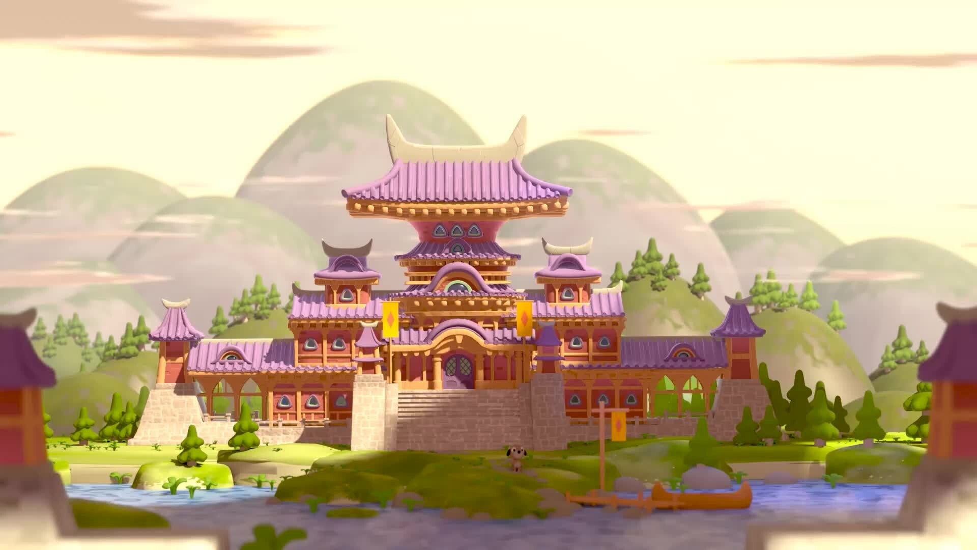 ArtStation - Fantasy asian castle stylized