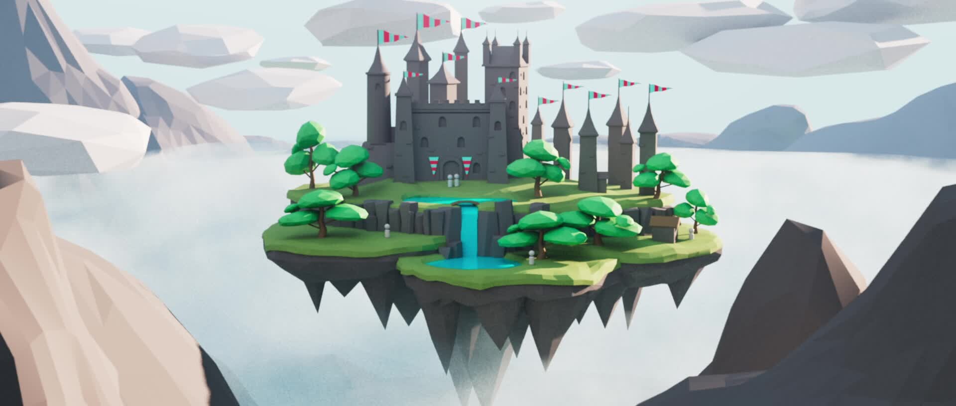 ArtStation - Floating Castle (Lowpoly)