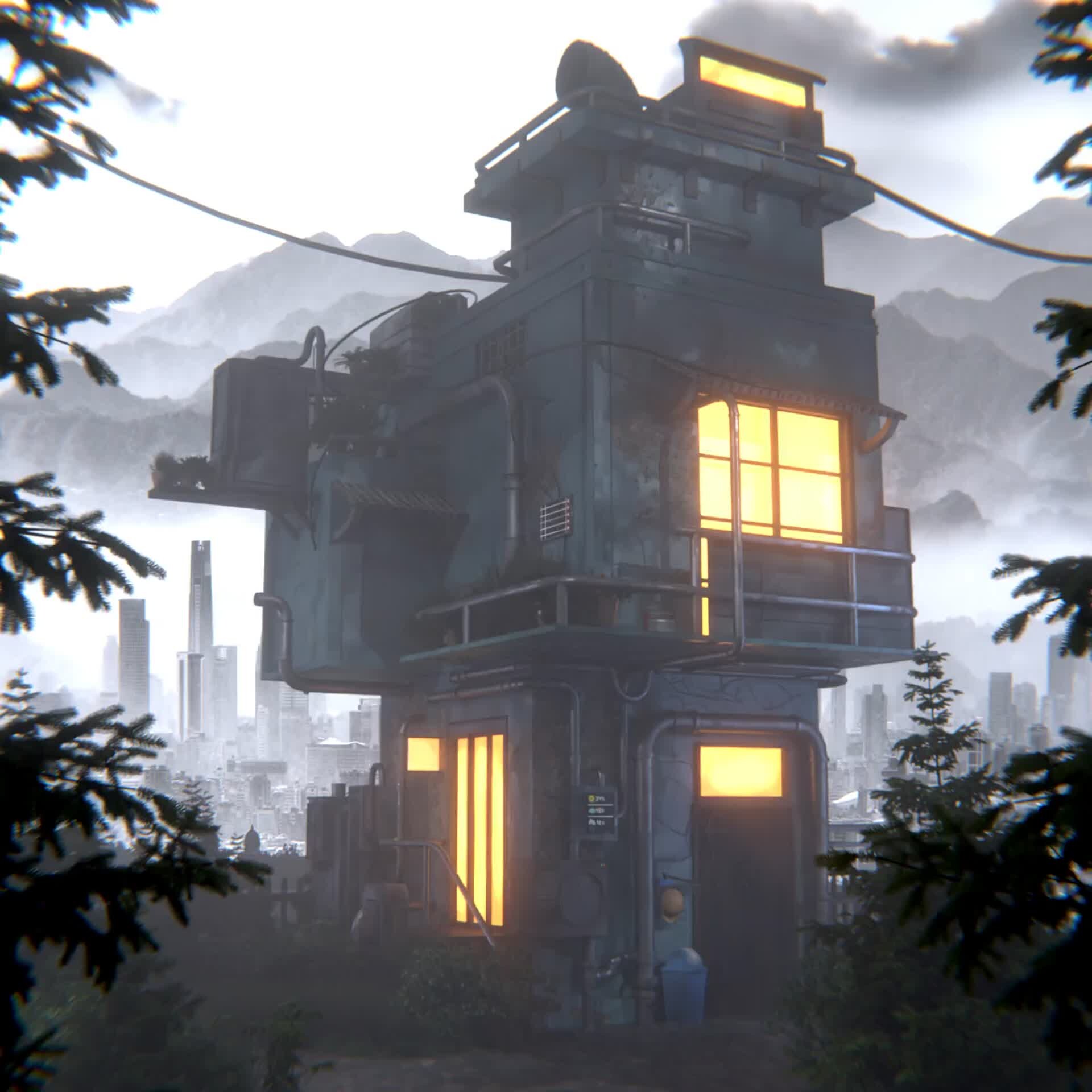 ArtStation - cyberpunk house
