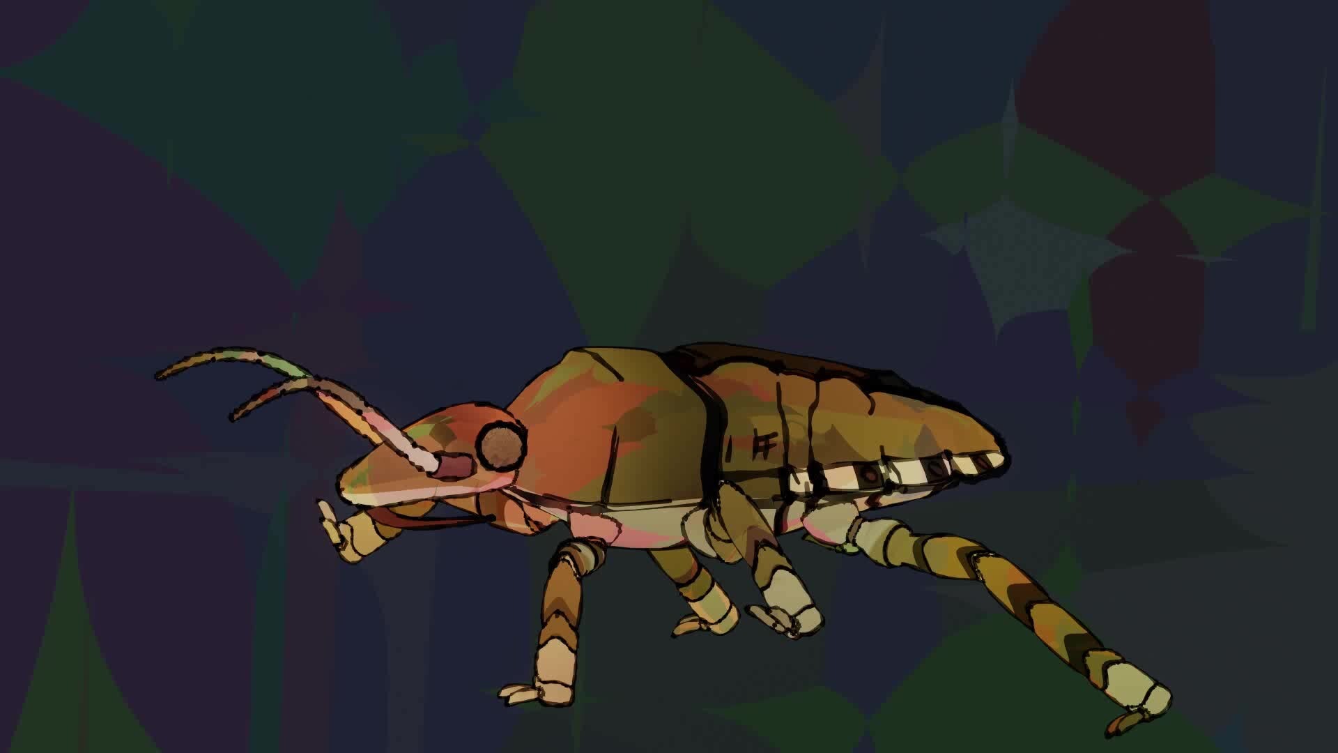 ArtStation - Stink Bug walk cycle {Rig Overview}