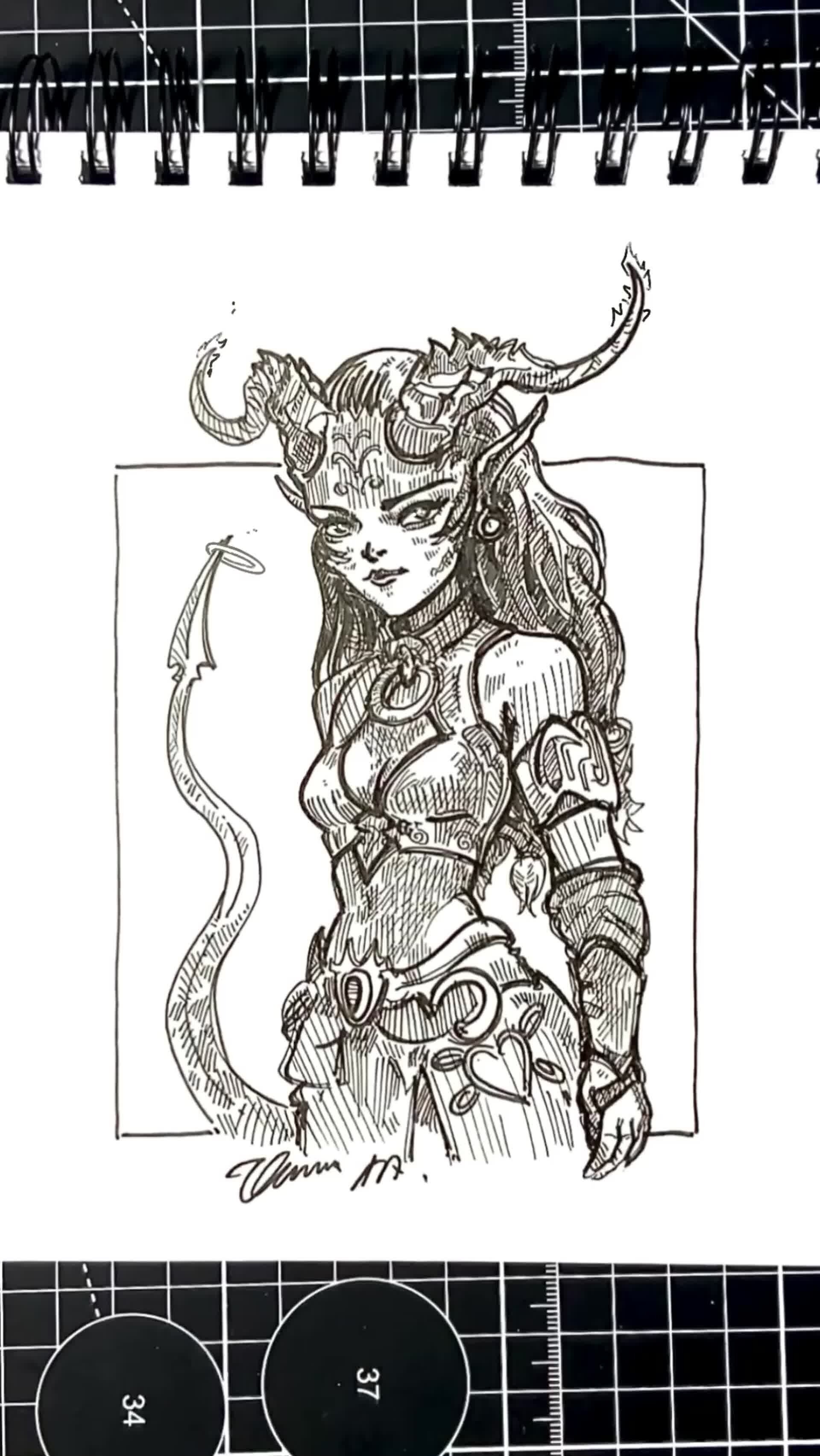 ArtStation - Demon Girl | daily sketch | animation | ink | aa.chernyshov