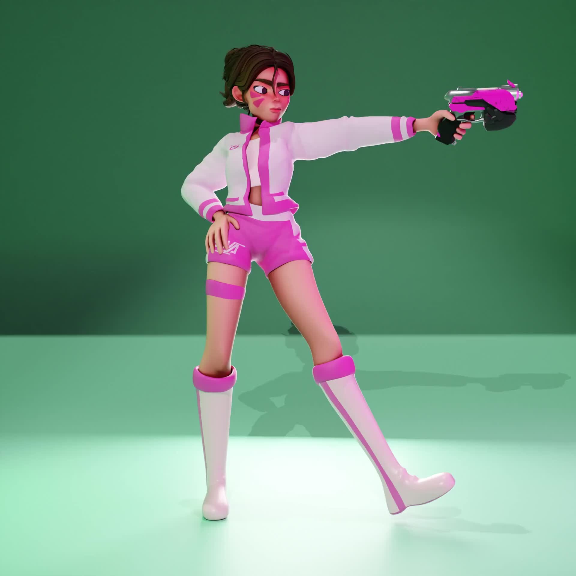 ArtStation - D.VA overwatch model in blender3d