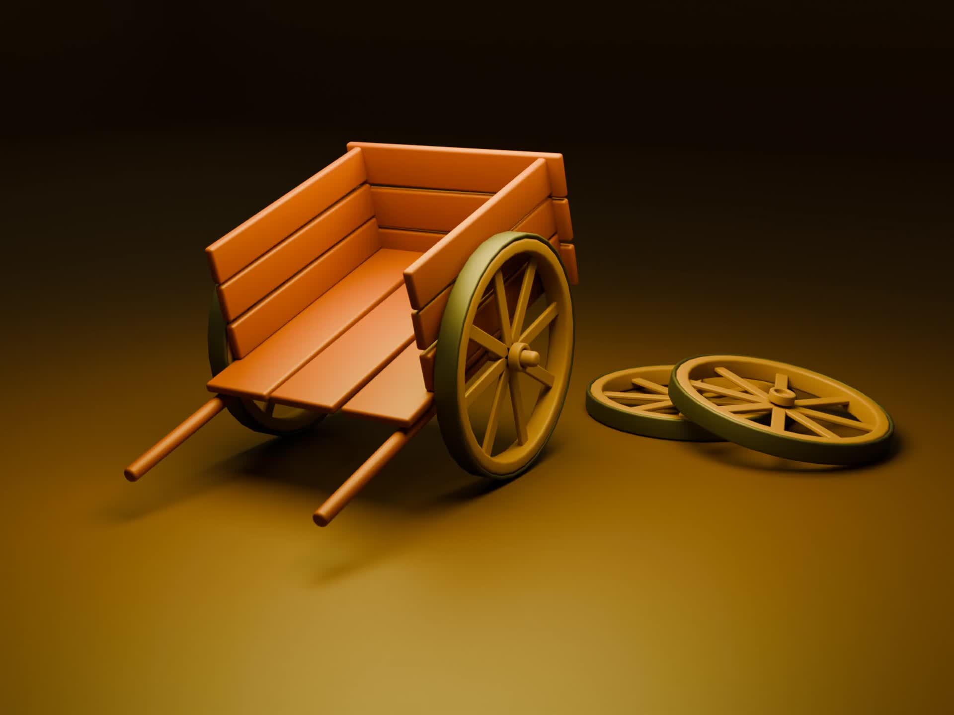 ArtStation - Wooden Cart 3D-Model