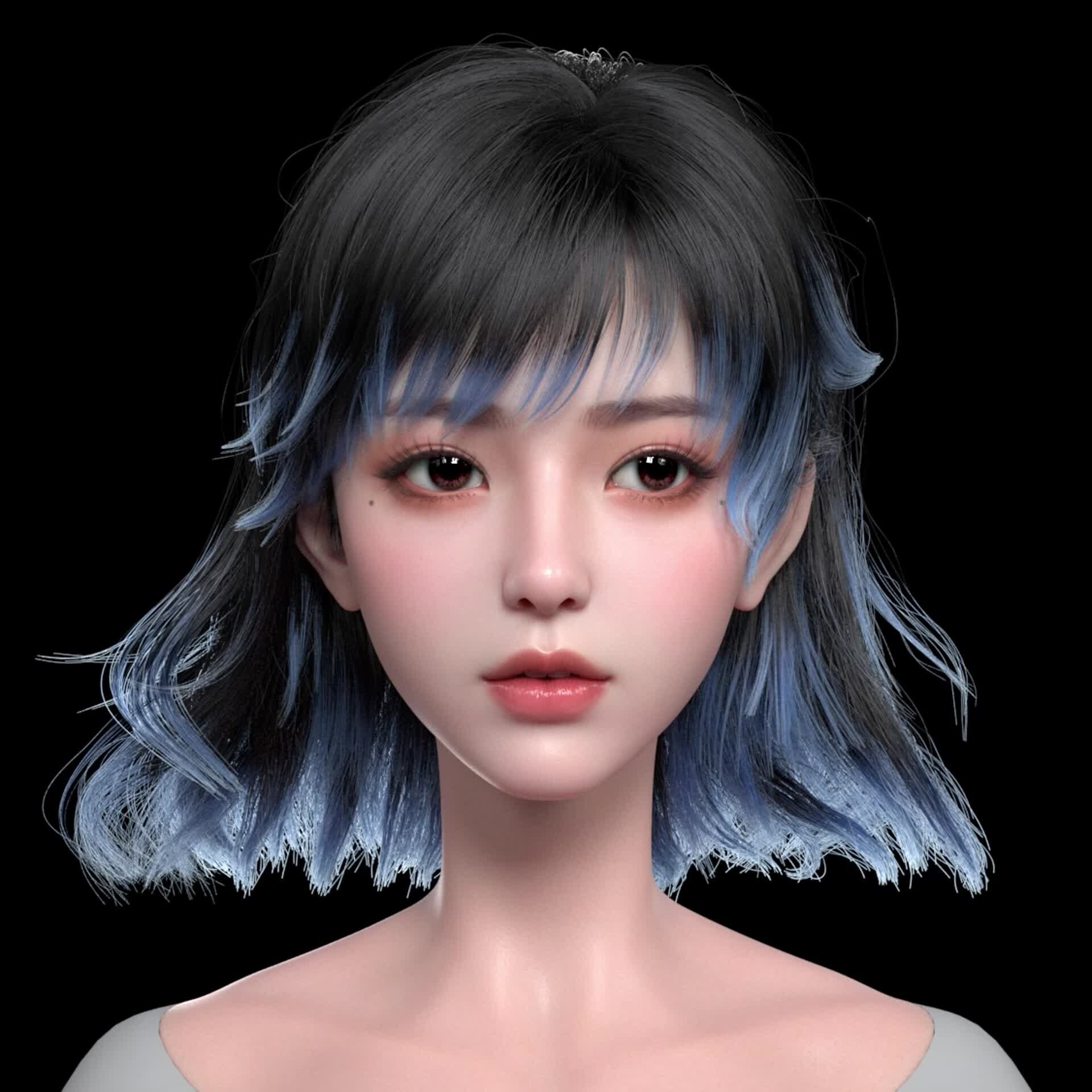 ArtStation - IP虚拟偶像大牛wing表情测试，MetaHuman