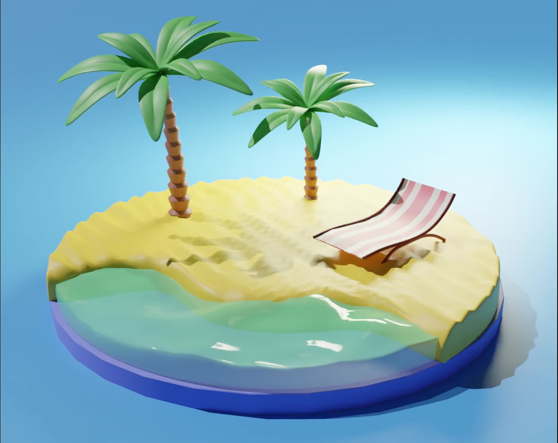 ArtStation - low poly sea shore